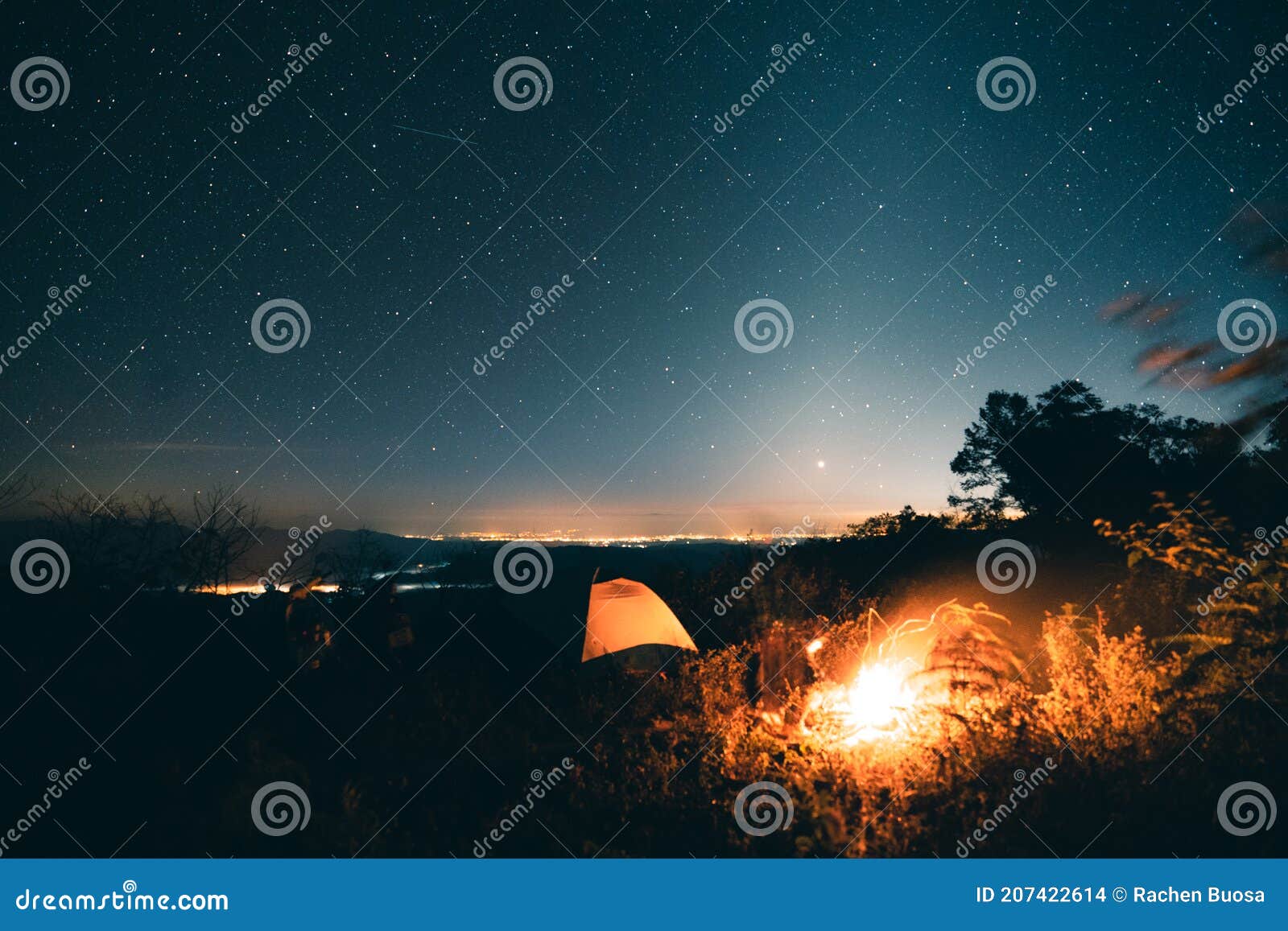 Camping in a Tent Under the Stars Stock Photo - Image of tent, camp ...