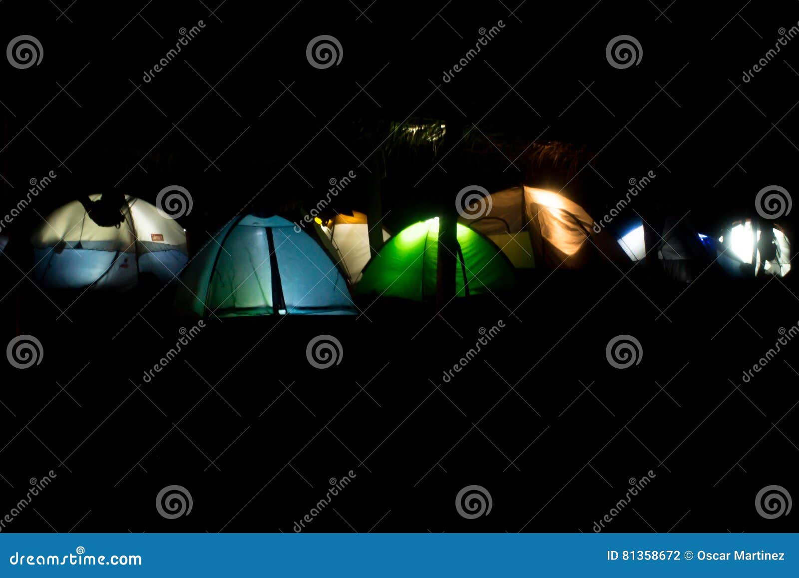 Camping tents at night stock photo. Image of sand, campingtents - 81358672