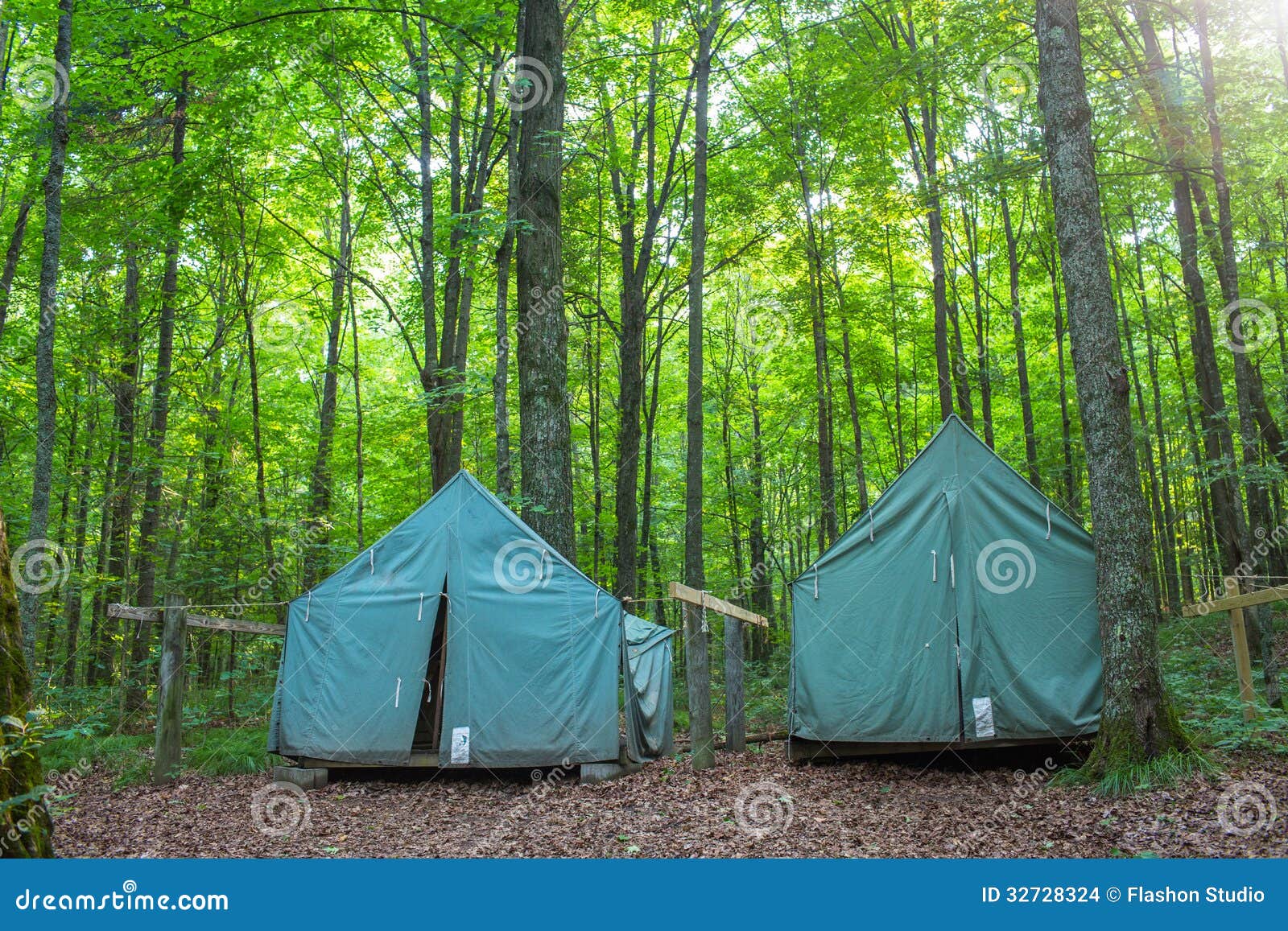 Camping Tents at Rustic Campground Stock Photo - Image of adventure ...