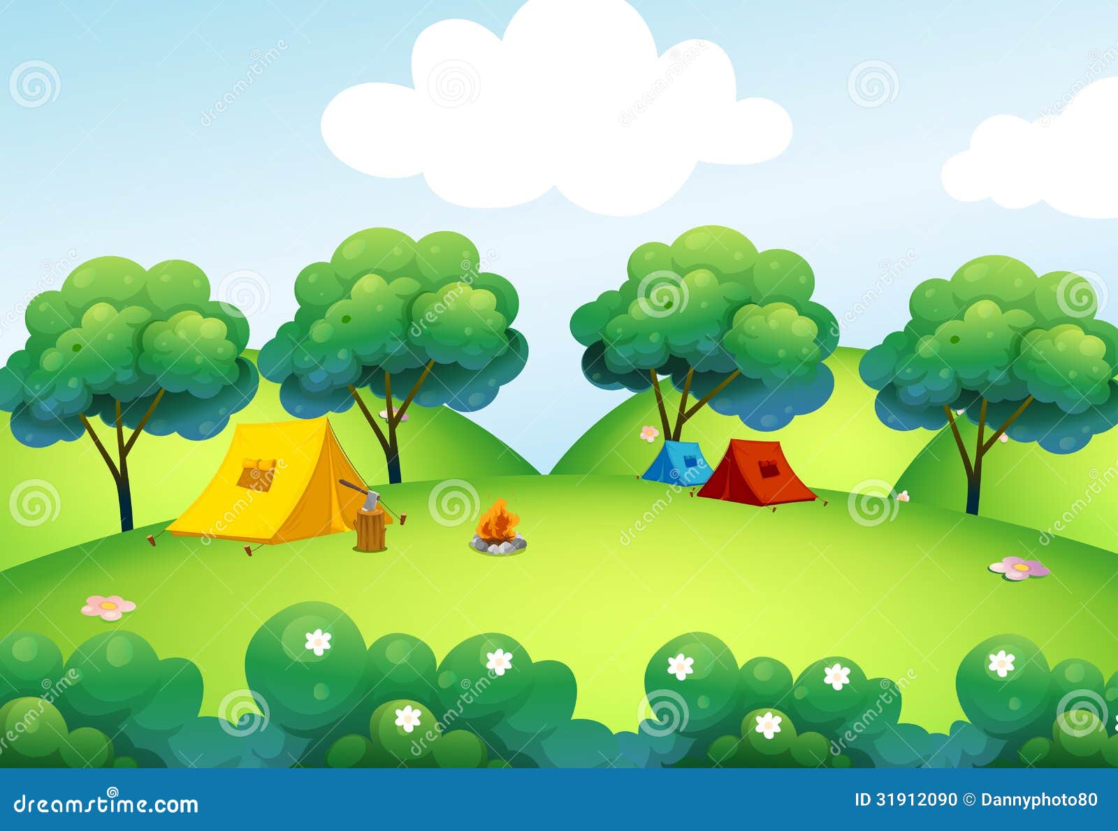 Triangular Camping Tents Seamless Texture Royalty-Free Stock ...
