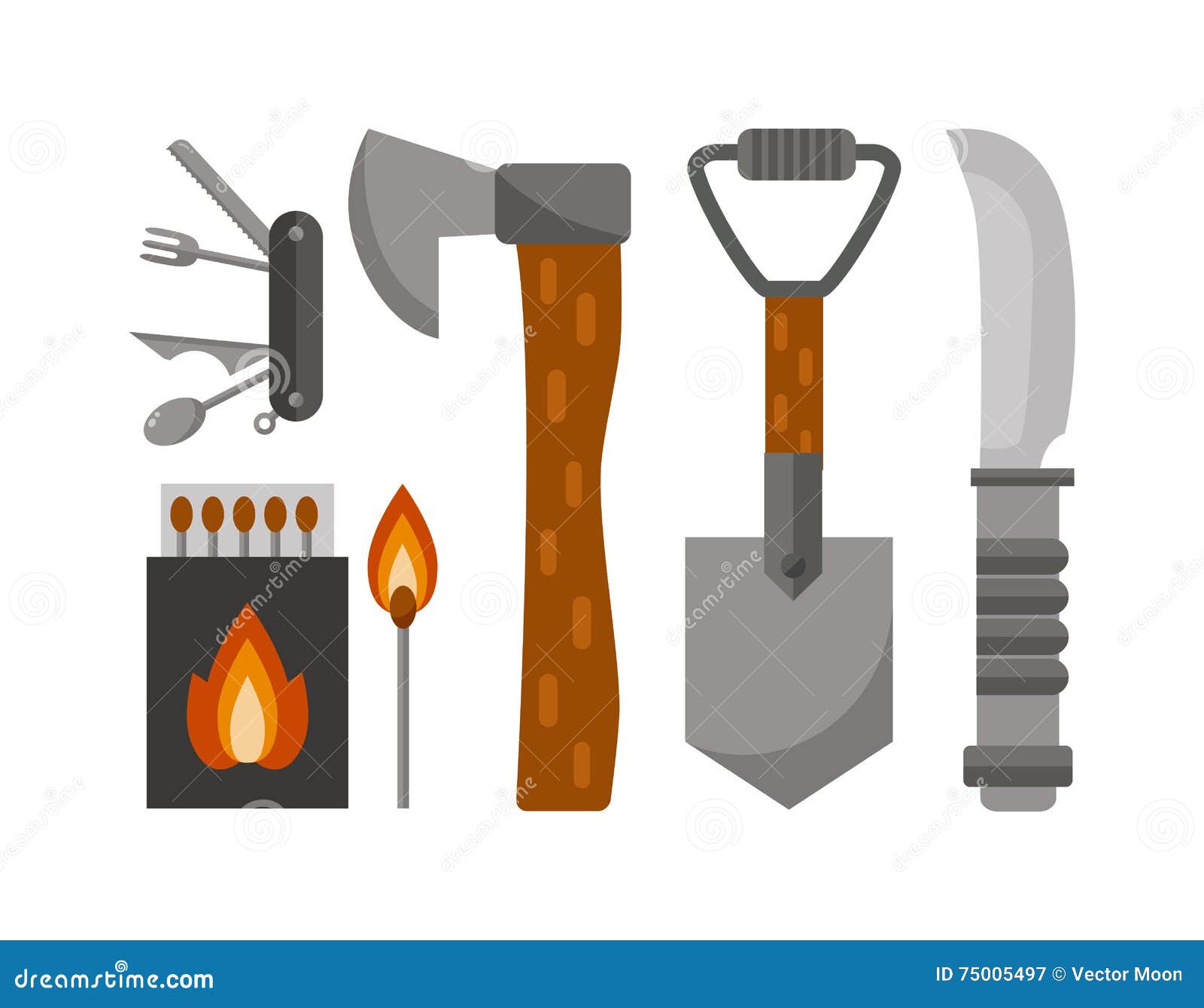 Camping Tools Vector Illustration. Stock Vector - Illustration of ...