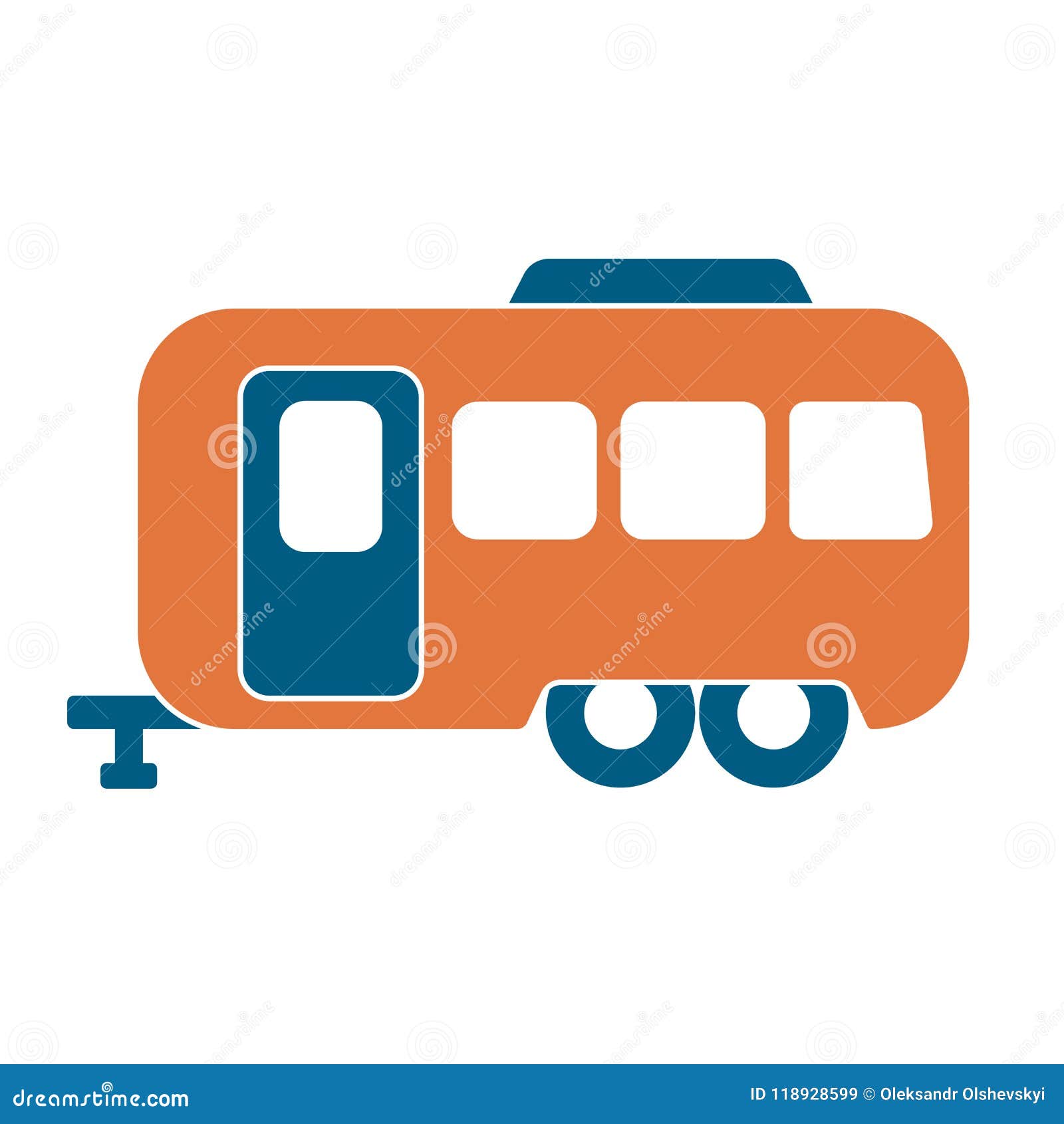 Camping trailer icon stock vector. Illustration of holiday - 118928599