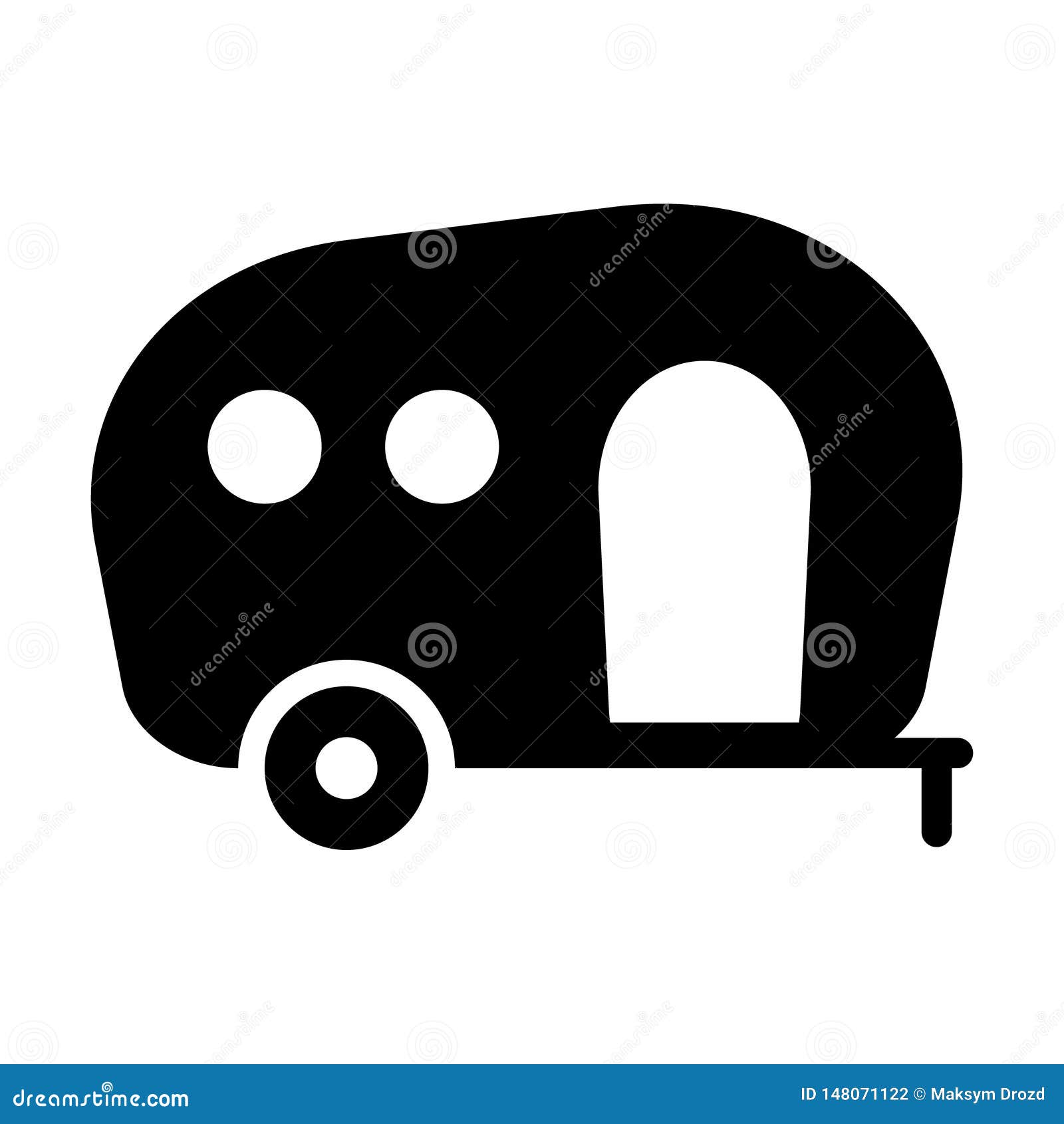 Camping Trailer Icon Vector Isolated Stock Illustration - Illustration ...