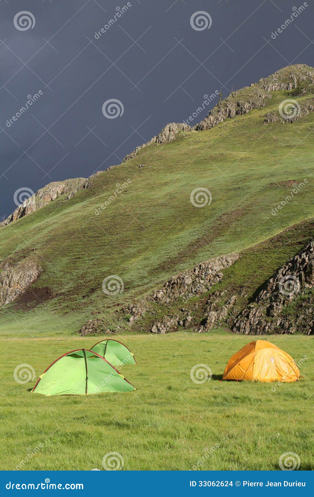 Camping under the storm stock photo. Image of meadow - 33062624