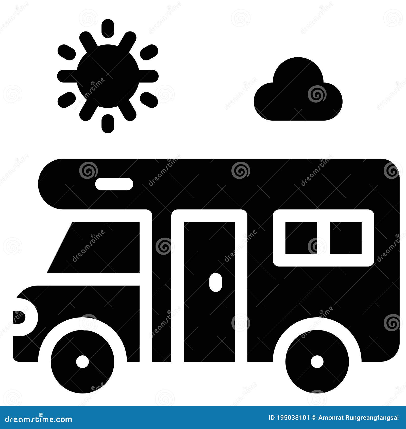 Camping Van Icon, Summer Vacation Related Vector Stock Vector ...