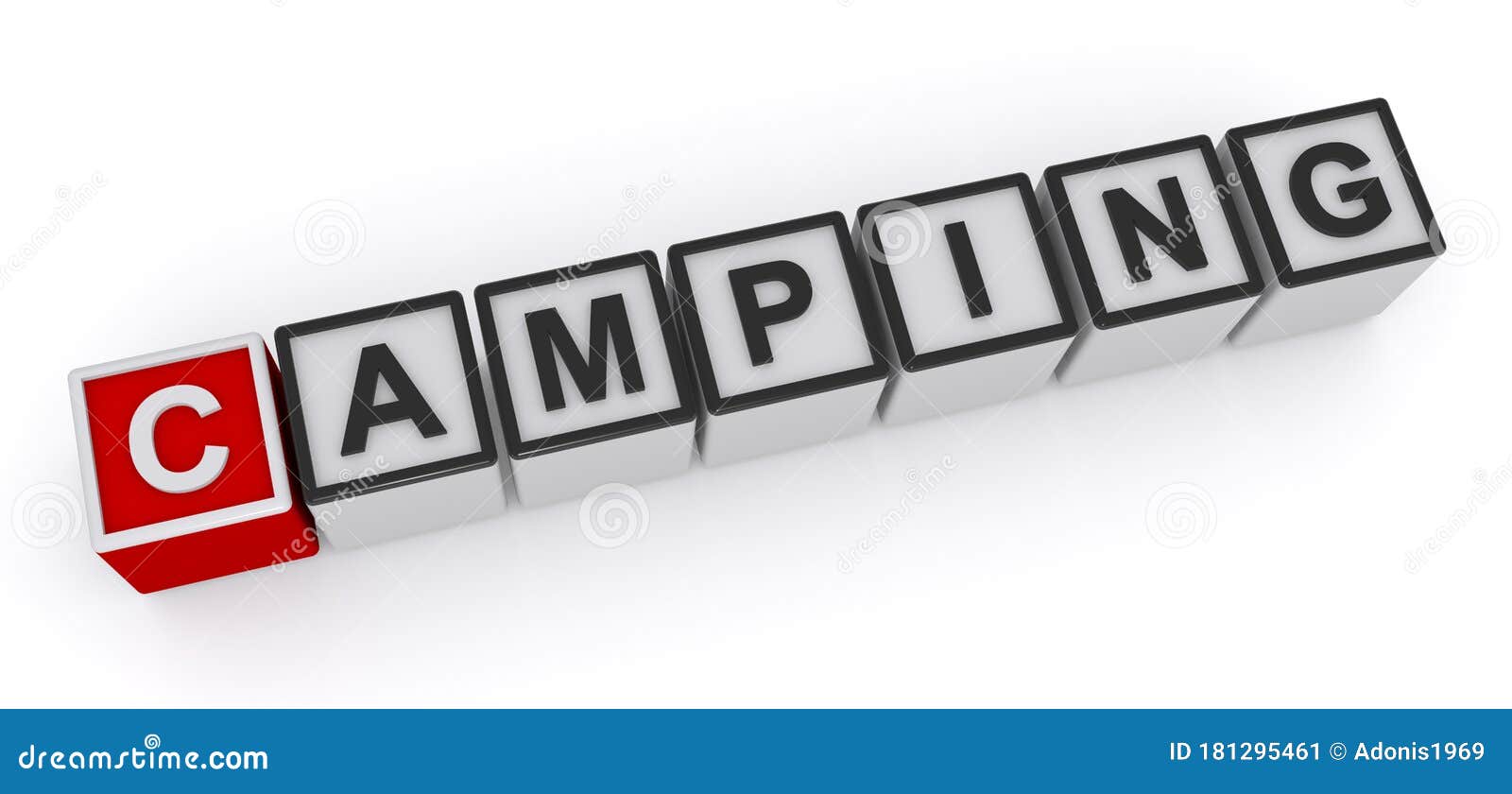 Camping Word. Black Color Text. Modern Lettering Phrase. Vector ...