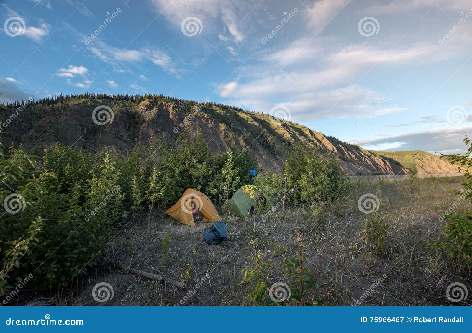 Camping in the Yukon stock image. Image of vacation, camping - 75966467