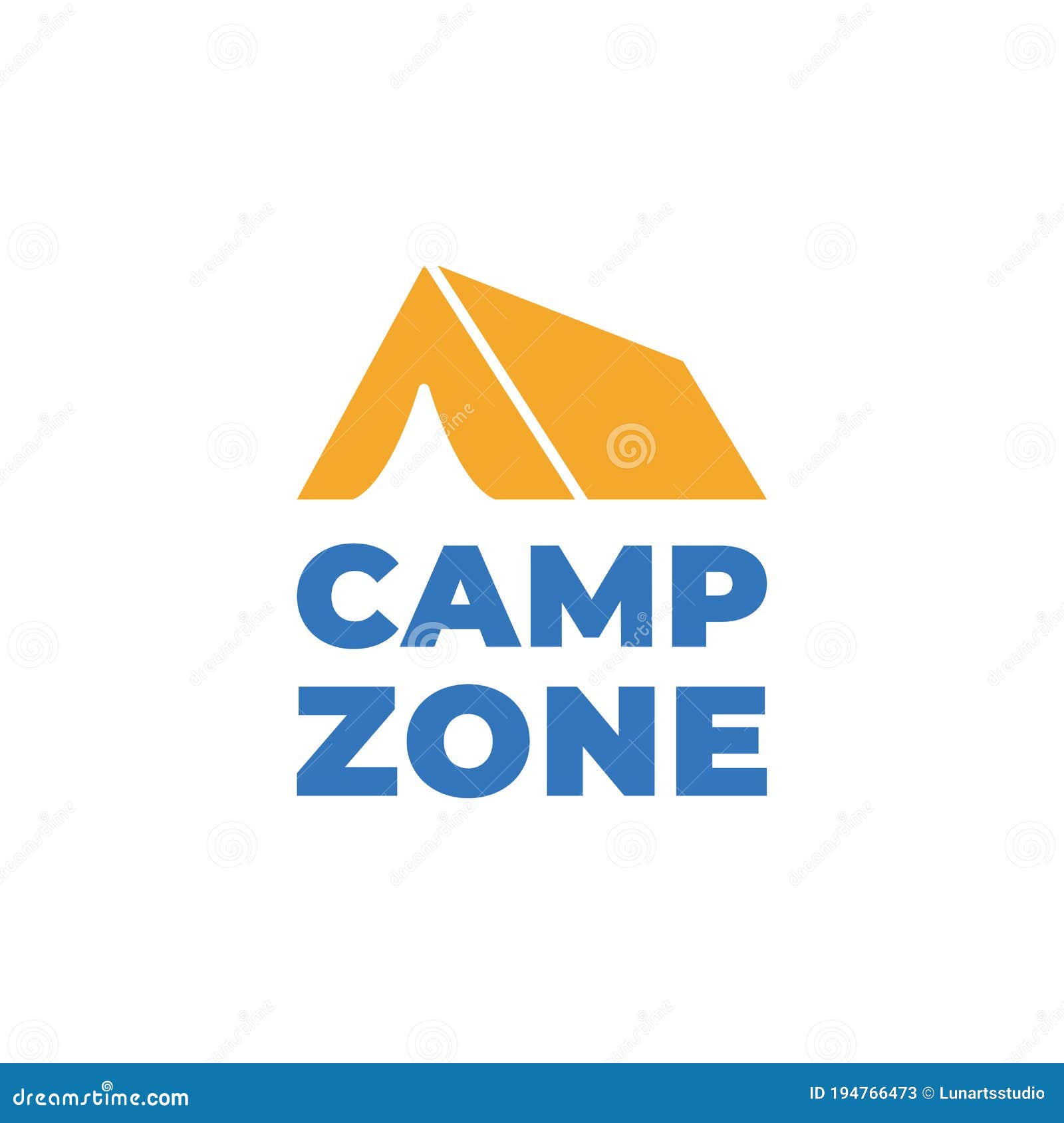 CAMPING ZONE Sign. Camping Place Sign Isolated on White . Vertical ...
