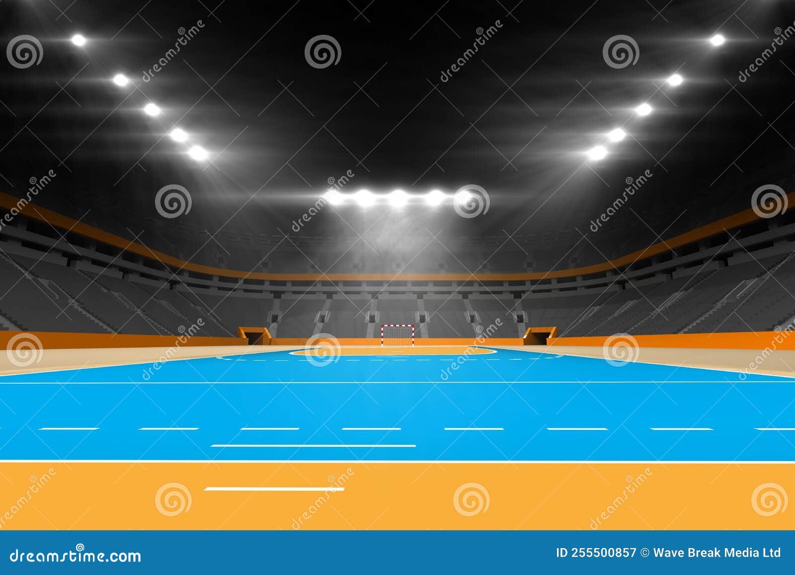 Campo de andebol interior imagem de stock. Imagem de esporte - 255500857