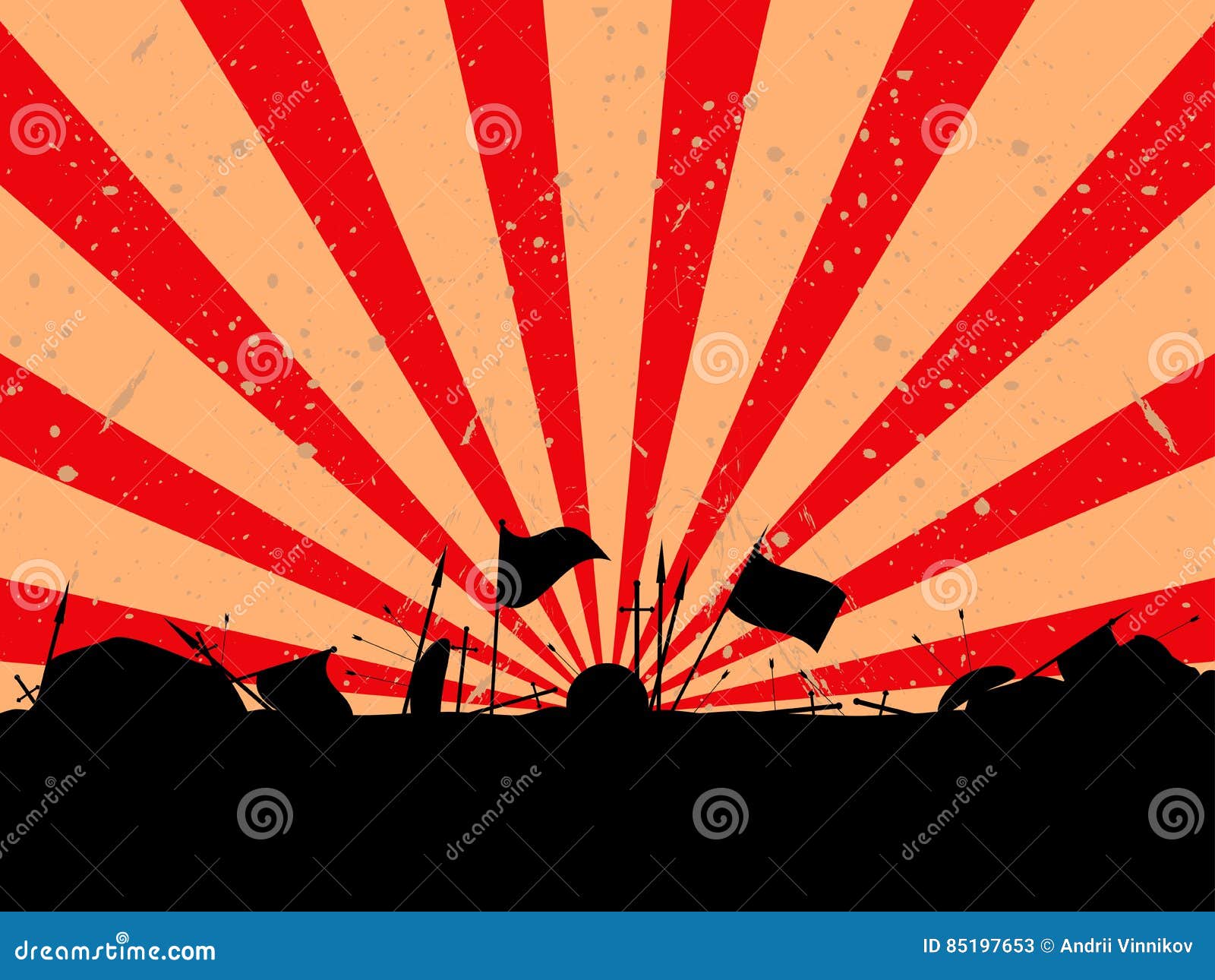 Campo De Batalla Medieval Después De La Batalla Vector Ilustración del ...