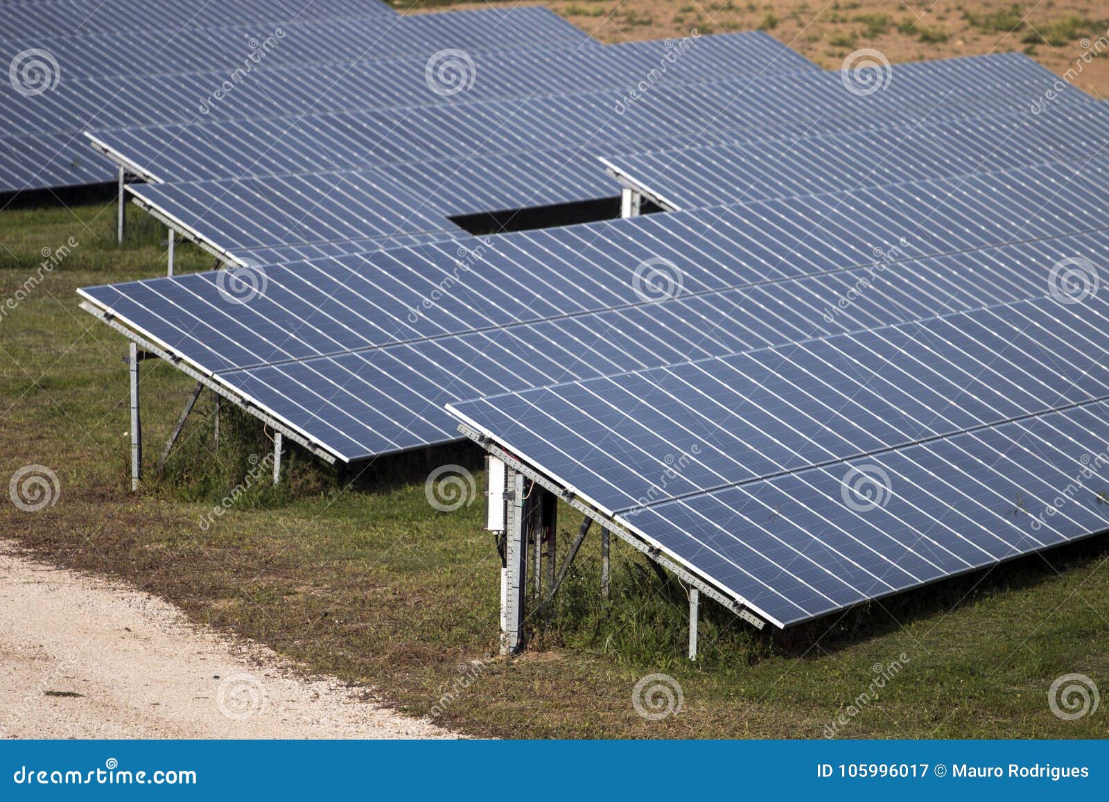 Campo De Los Paneles Solares Imagen de archivo - Imagen de azul, panel ...