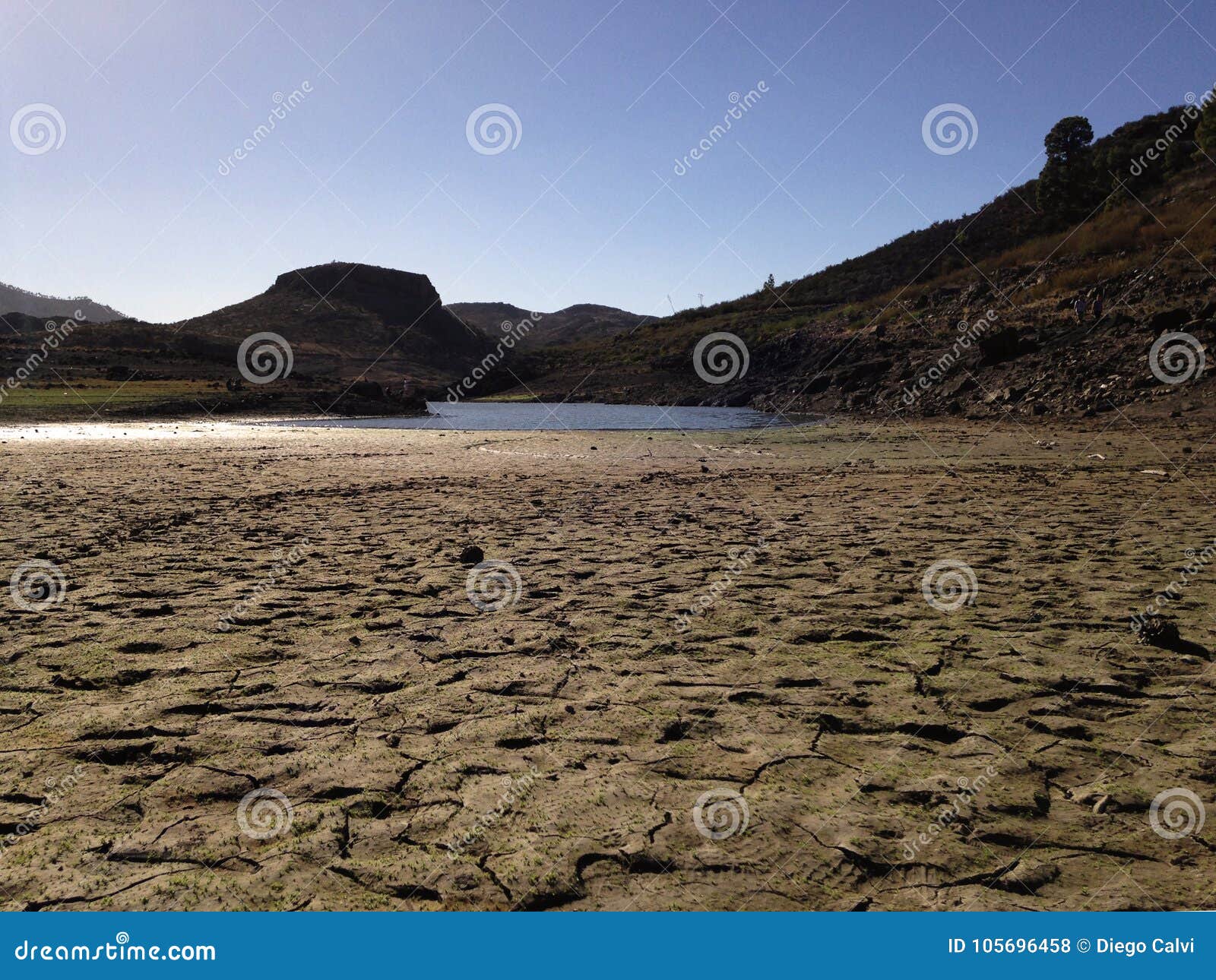 Campo Y Lago Secos En Gran Canaria Foto de archivo - Imagen de seco ...