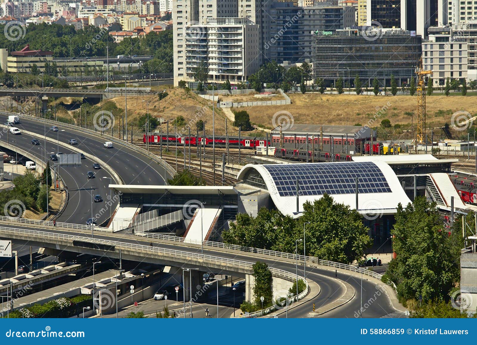 Campolide station, lisbon editorial stock image. Image of suburban ...