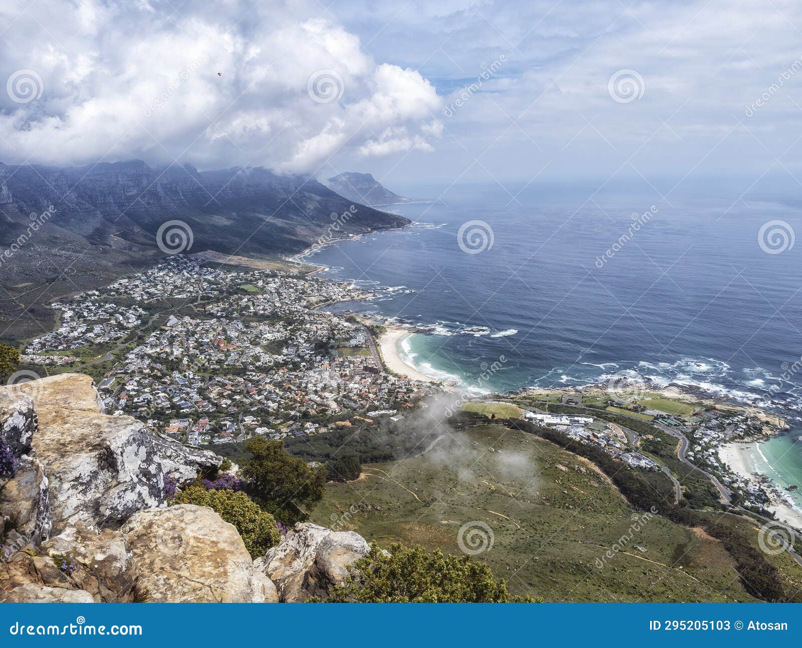 Camps Bay from Lions Head Mountain Stock Image - Image of dawn, head ...