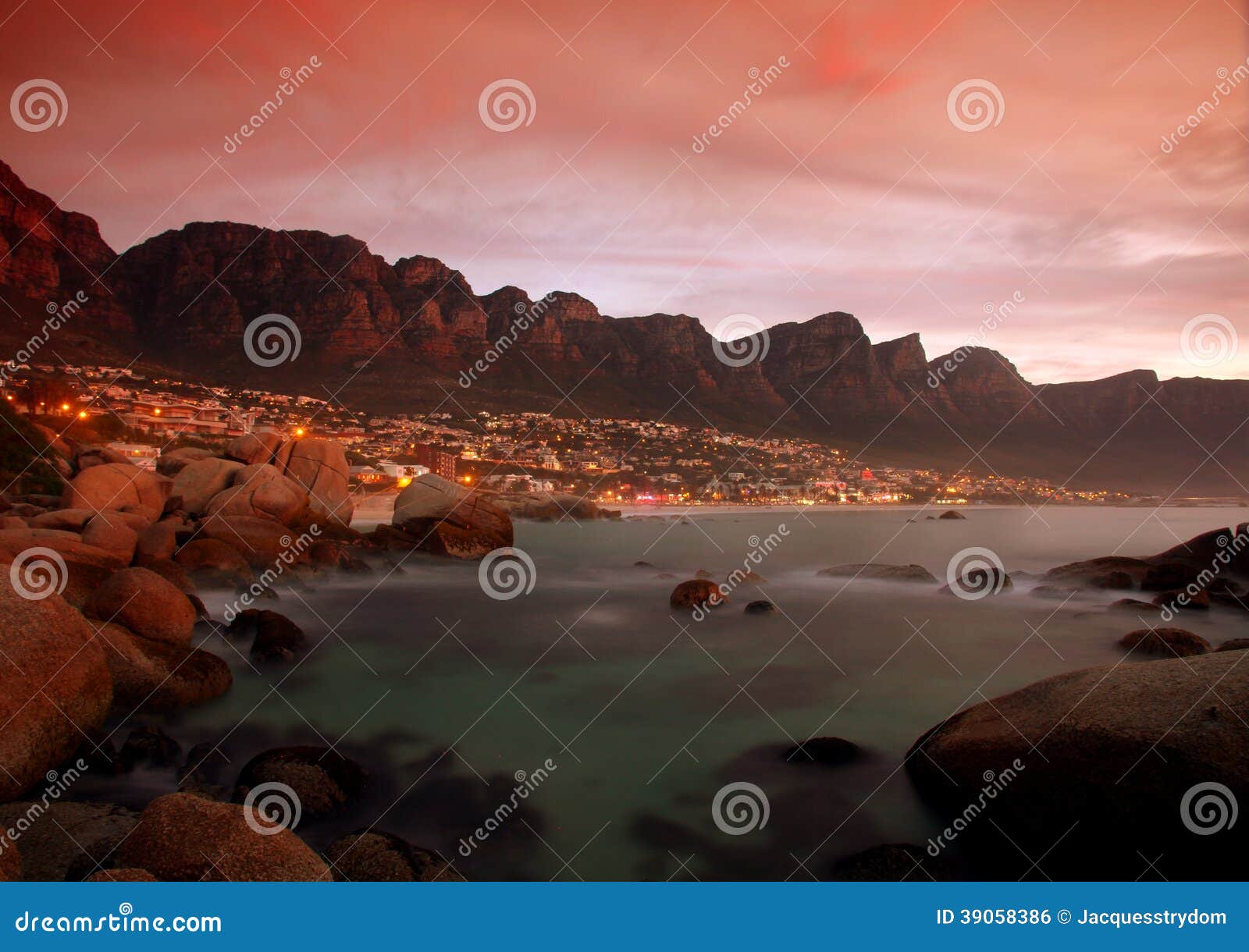 Camps Bay sunset stock photo. Image of camps, serene - 39058386
