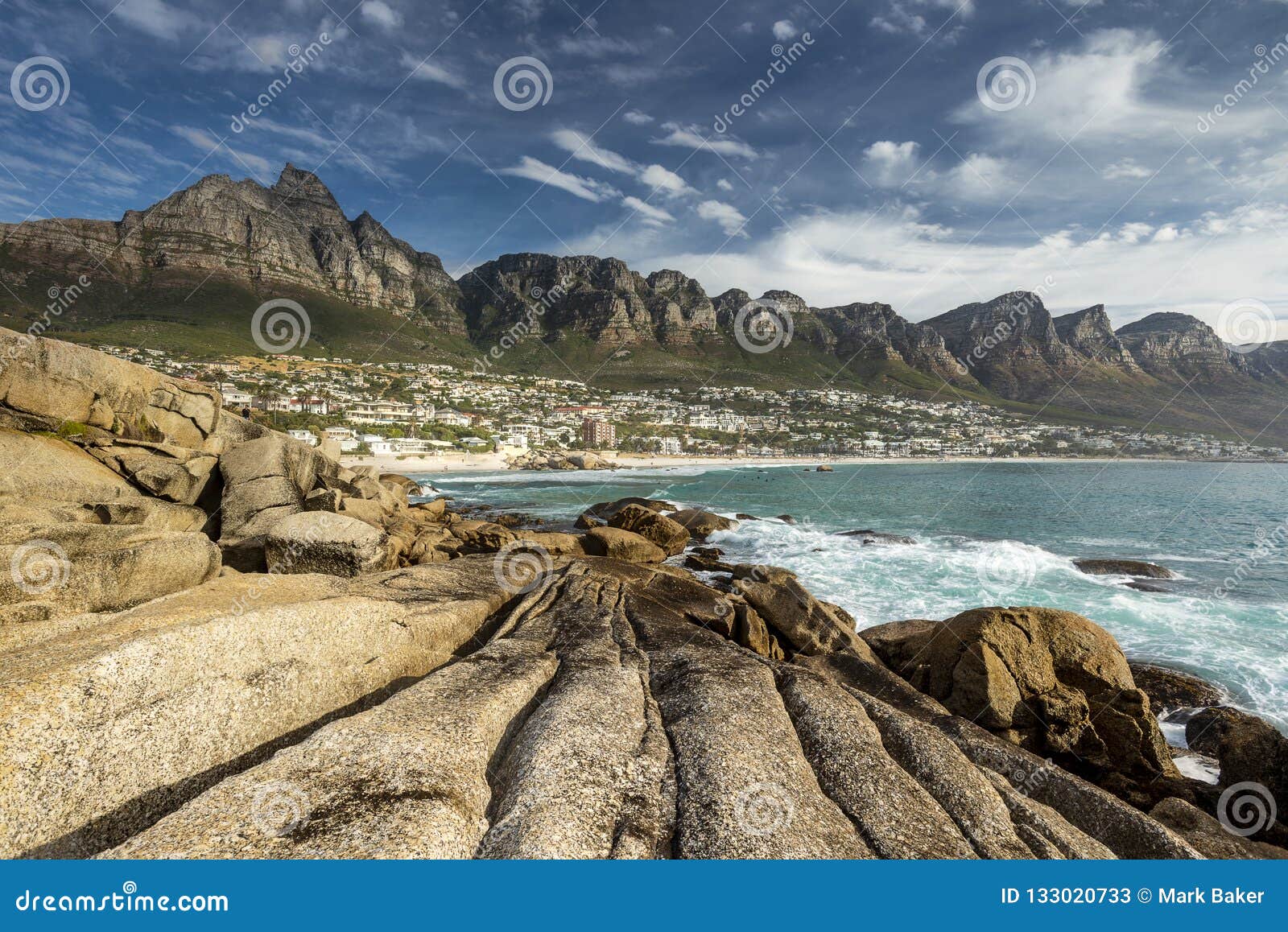 Camps Bay with the Twelve Apostles Stock Image - Image of natural ...