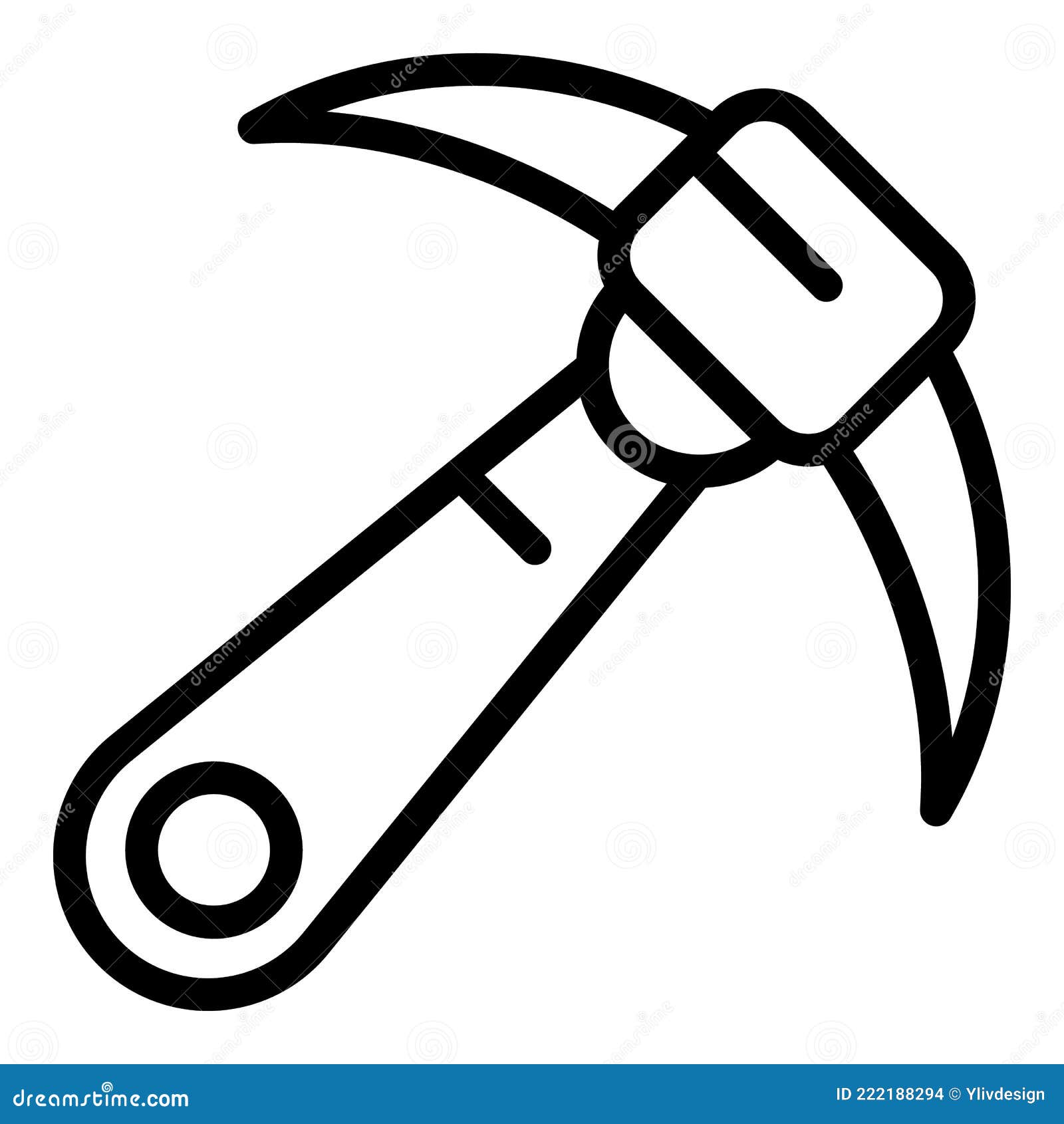 Campsite Pick Axe Icon, Outline Style Stock Vector - Illustration of ...