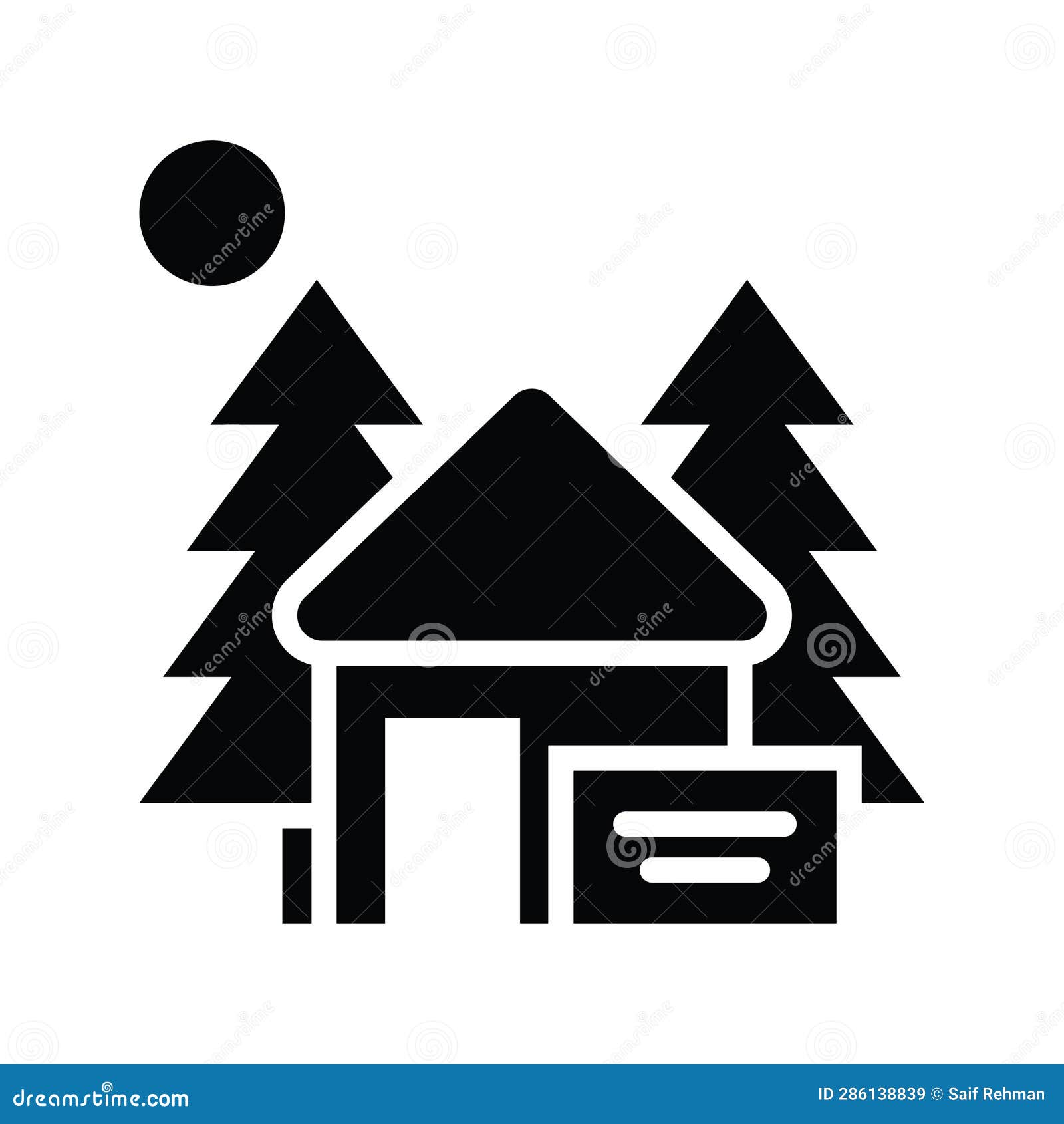 Campsite Reservation Vector Solid Icon Style Illustration. EPS 10 File ...