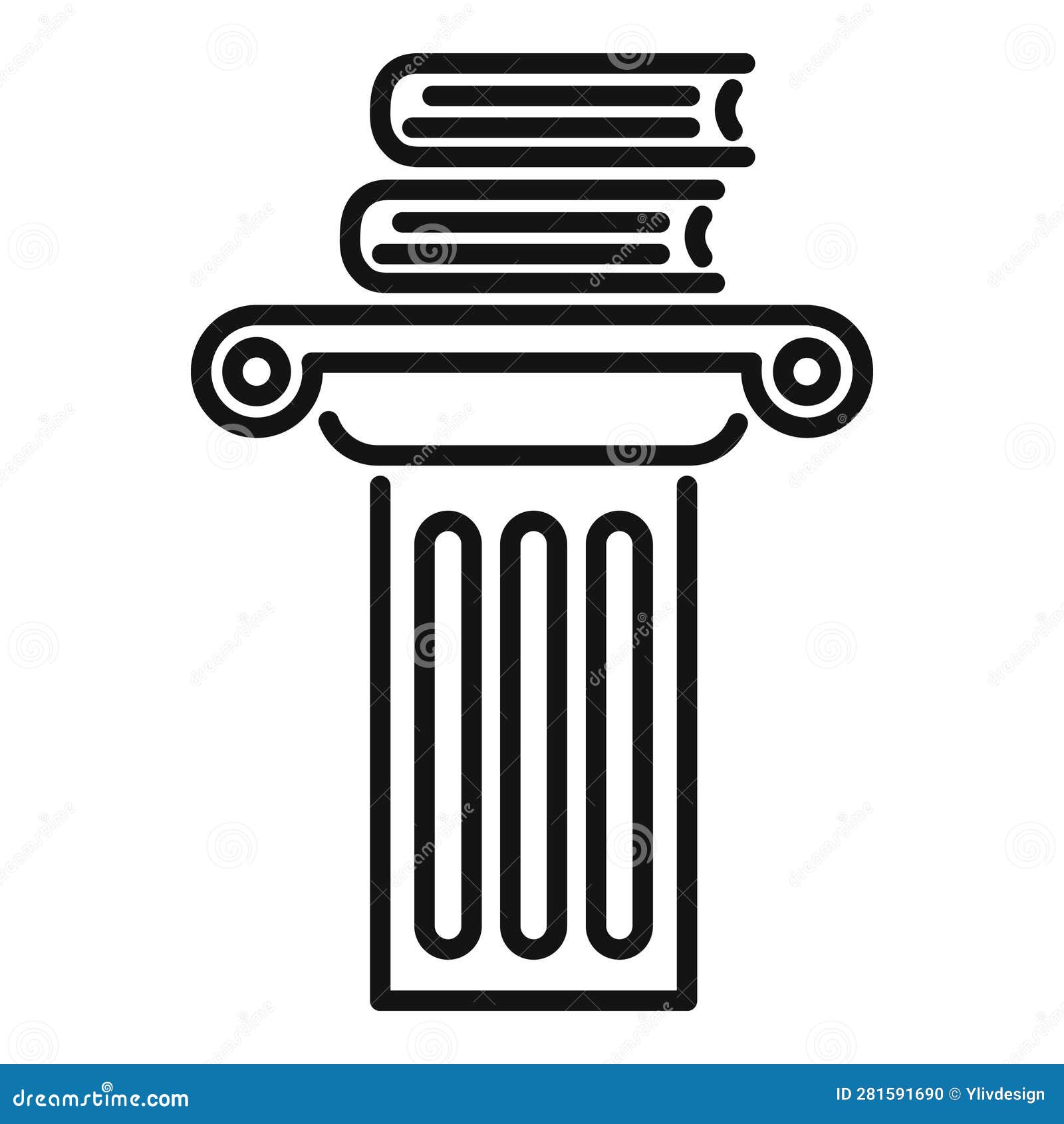 Campus Book Column Icon Outline Vector. Education School Stock Vector ...