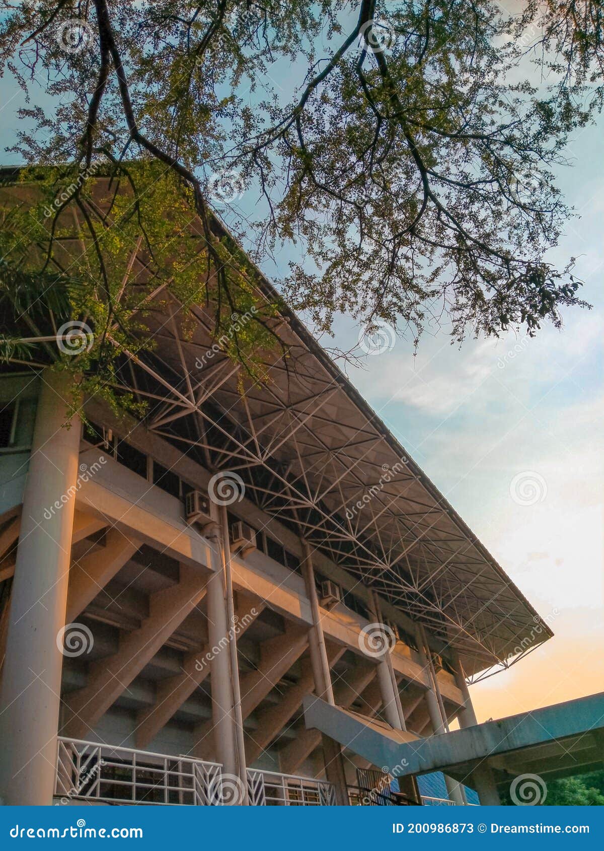 Campus Building when it is Going To Sunset Stock Image - Image of house ...