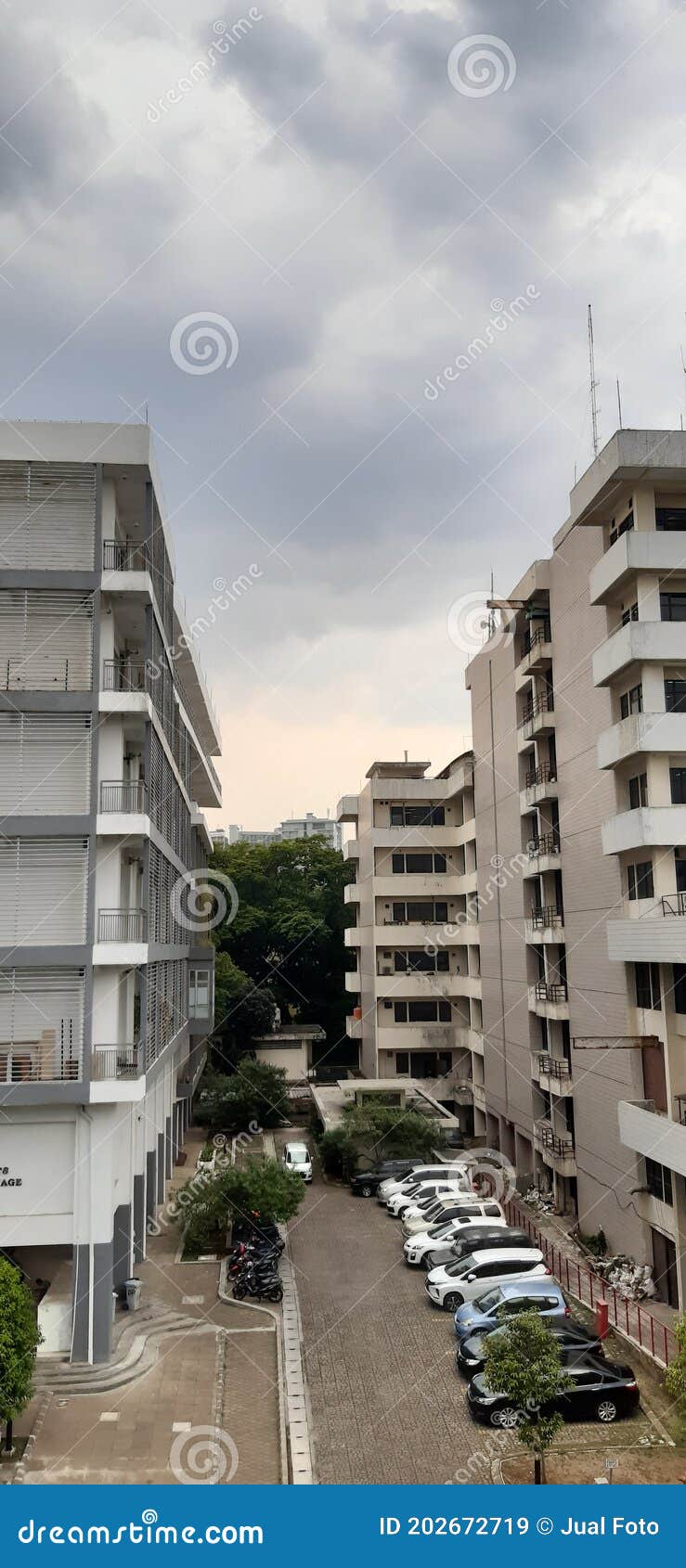 Campus Buildings on Cloudy Weather Stock Image - Image of cloudy ...