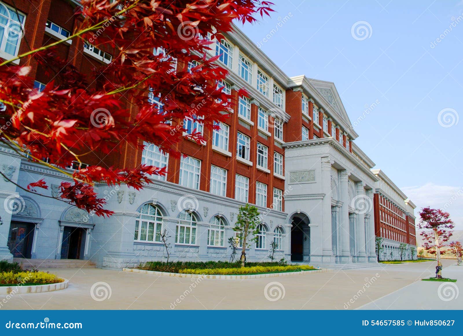 Campus college building stock image. Image of auditorium - 54657585