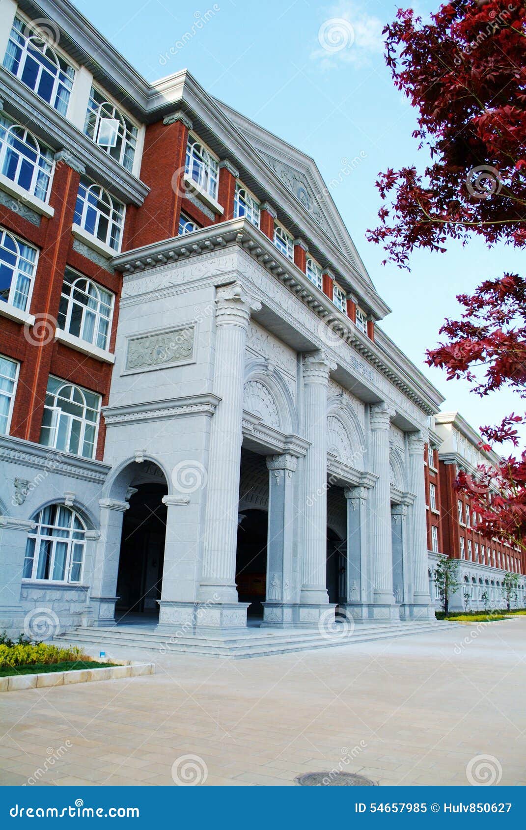 Campus college building stock image. Image of blue, bricks - 54657985
