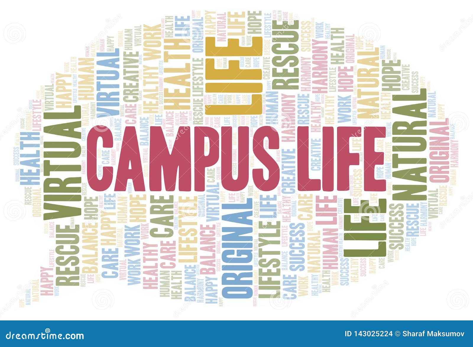 Campus Life word cloud stock illustration. Illustration of background ...
