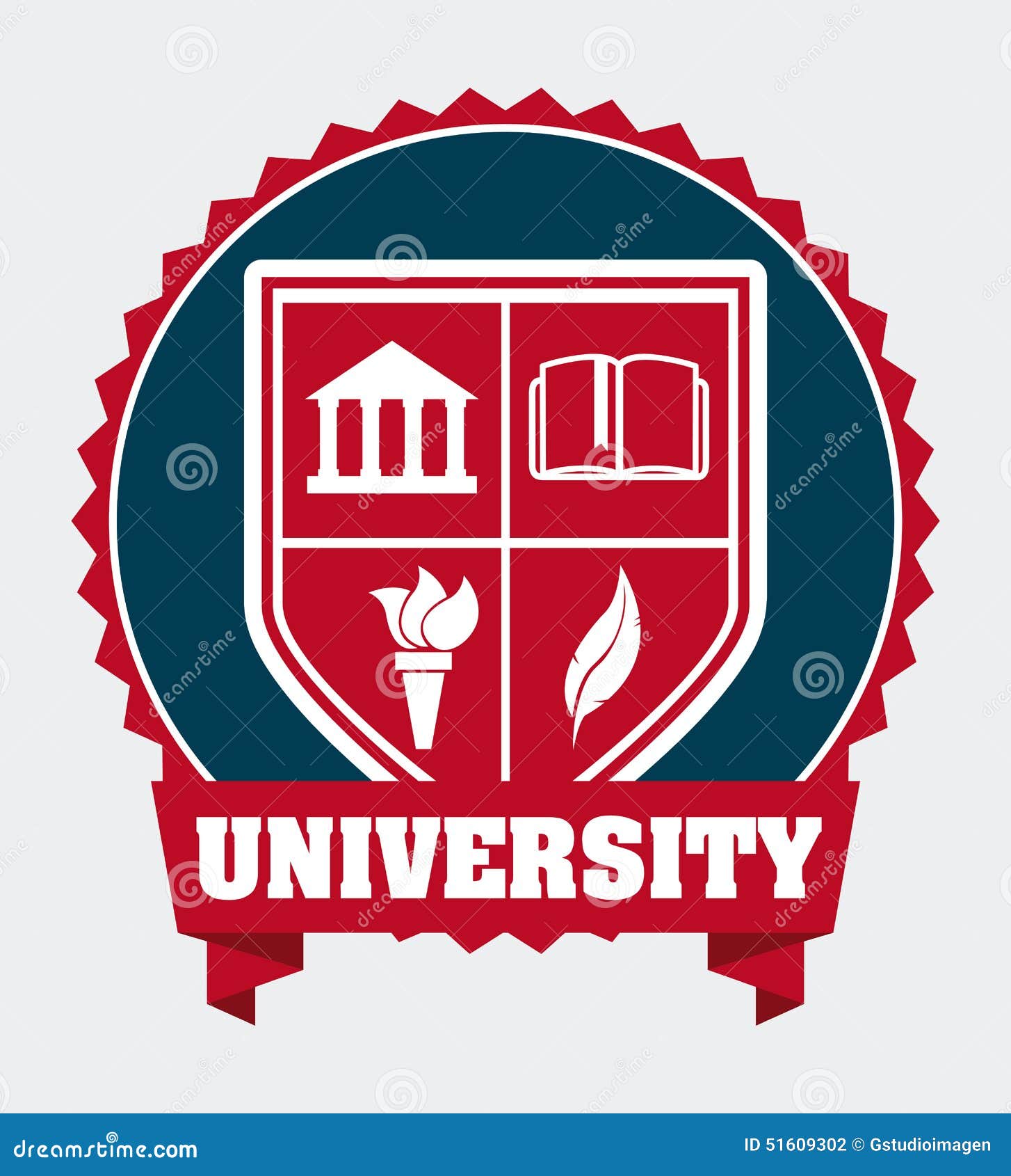 Campus universitario stock de ilustración. Ilustración de cresta - 51609302