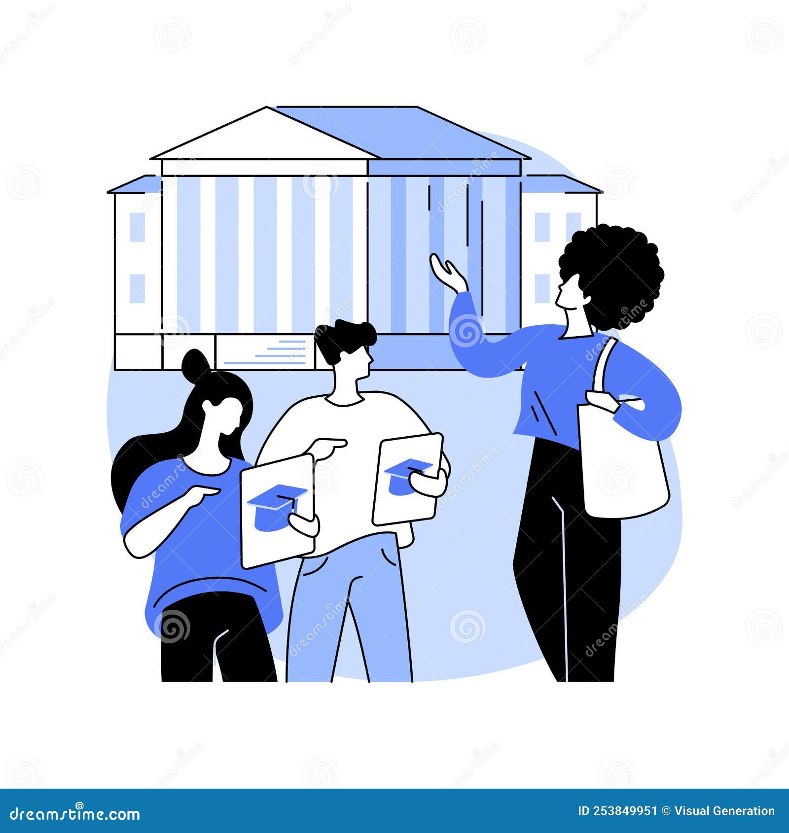 Campus Visit Isolated Cartoon Vector Illustrations. Stock Vector ...