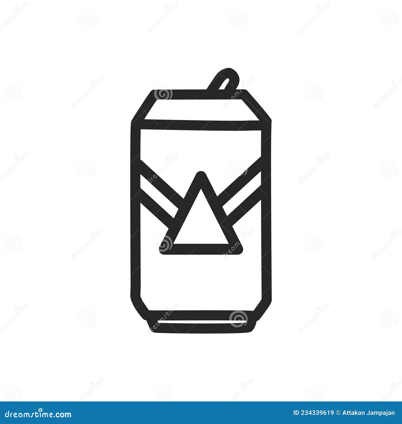 Soda can outline icon. stock vector. Illustration of container - 234339619