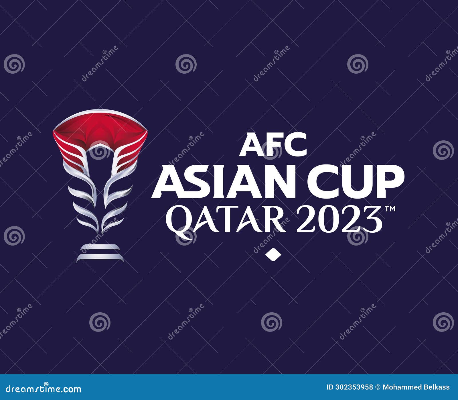AFC Asian Cup Qatar 2023 Design Logo Symbol Abstract Editorial Stock ...