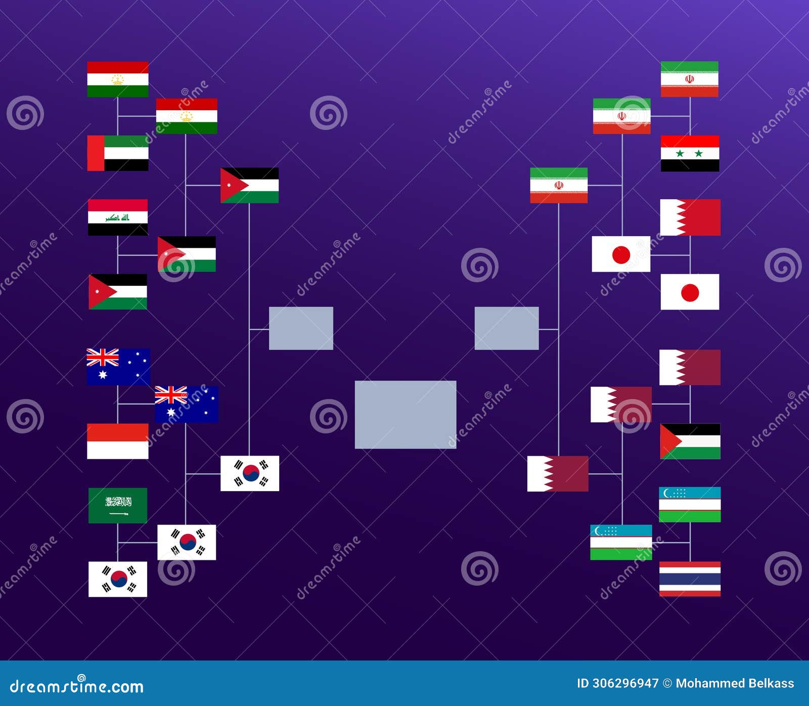 Path Semi-Finals Flags Asian Nations 2023 Emblems Teams Countries Stock ...