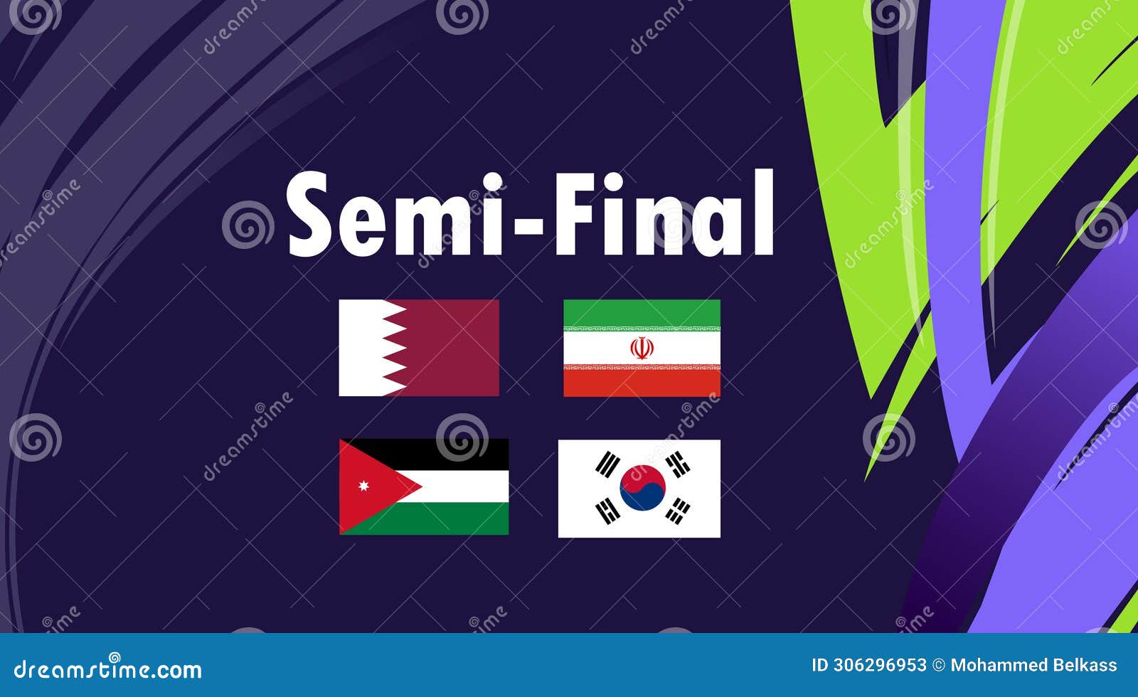 Semi-Finals Emblems Flags Asian Nations 2023 Teams Countries Stock ...