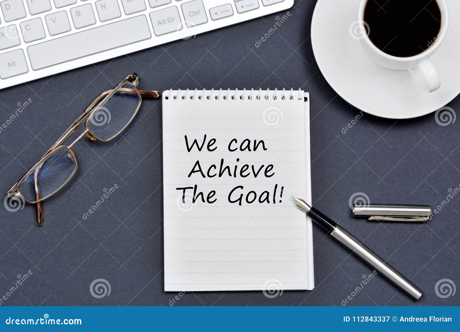 We Can Achieve the Goal. Text on Notebook Stock Image - Image of ...