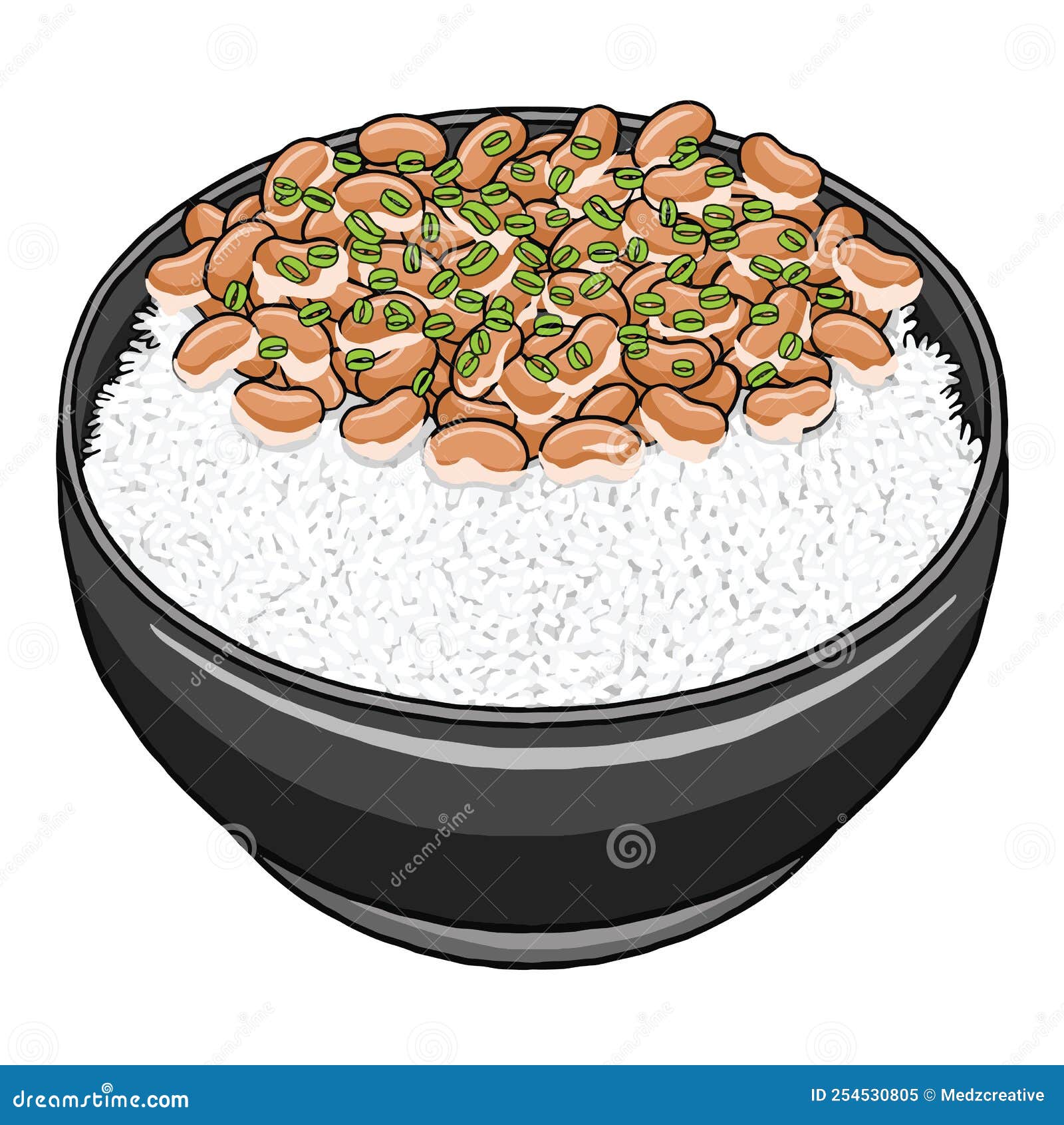 Natto vector illustration stock vector. Illustration of culture - 254530805