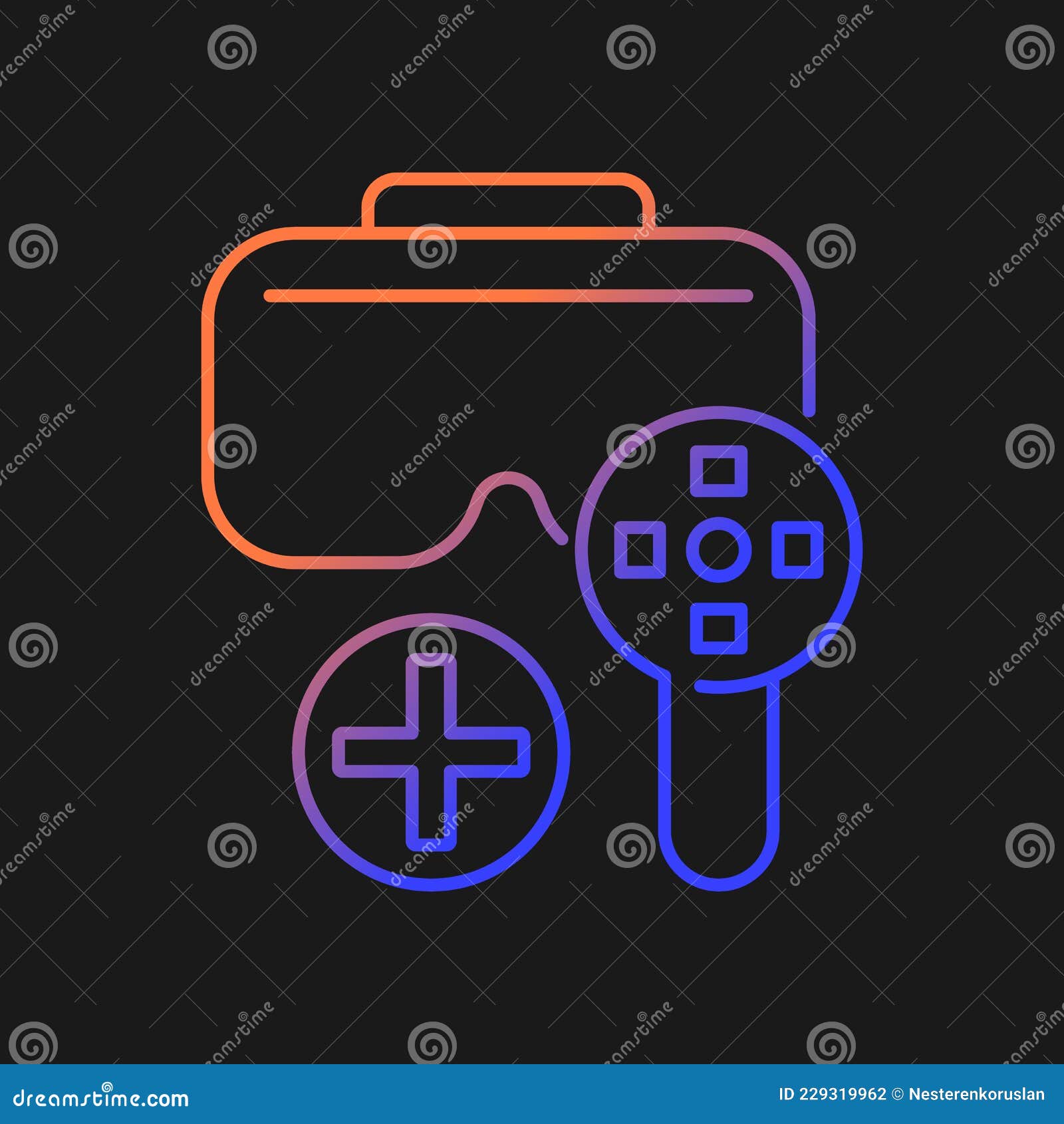 Can Be Used with Game Controller Gradient Vector Label Icon for Dark ...