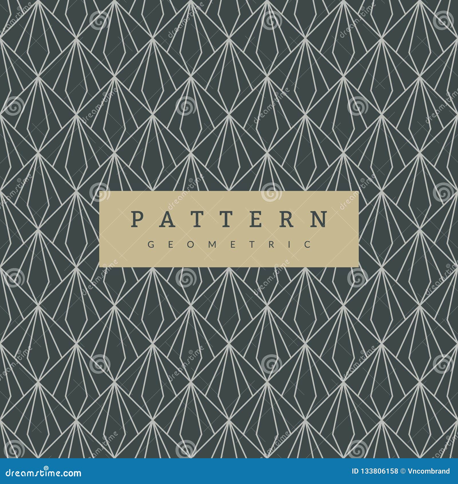 Geometric Seamless Pattern on Slate Grey Background Stock Vector ...