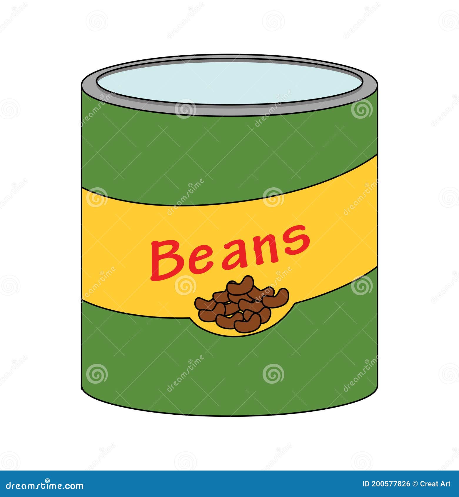 Can of Beans Clip Art Illustration Vector Isolated Stock Vector ...