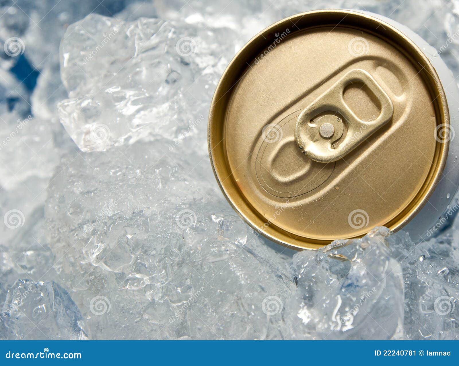 Can of beer in ice stock image. Image of cube, metallic - 22240781
