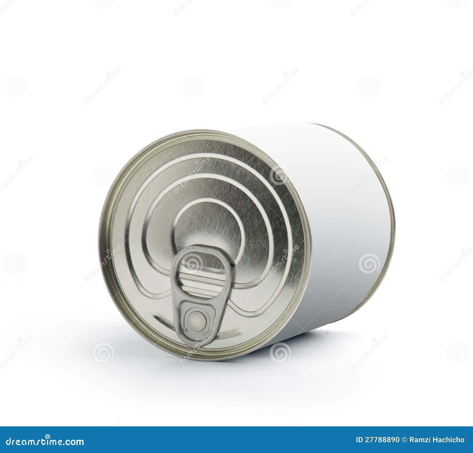 Can with Blank White Label on White Stock Photo - Image of metallic ...