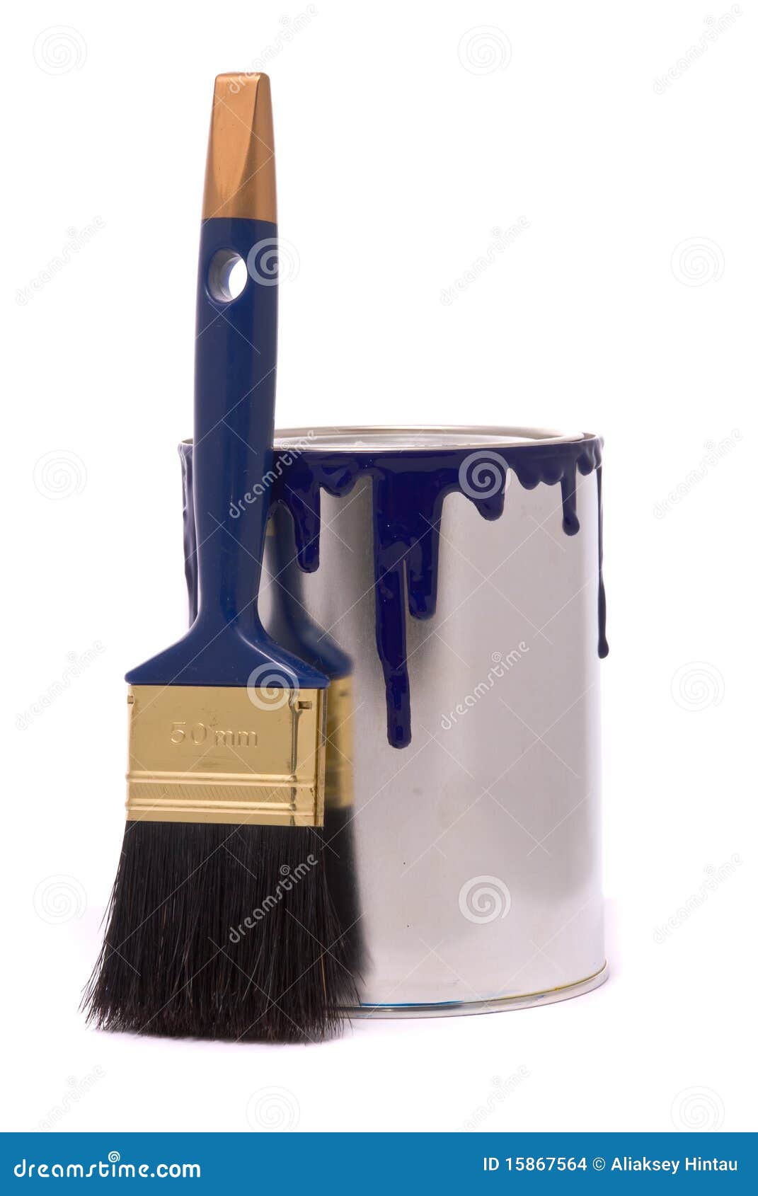 Can of blue paint stock photo. Image of object, steel - 15867564