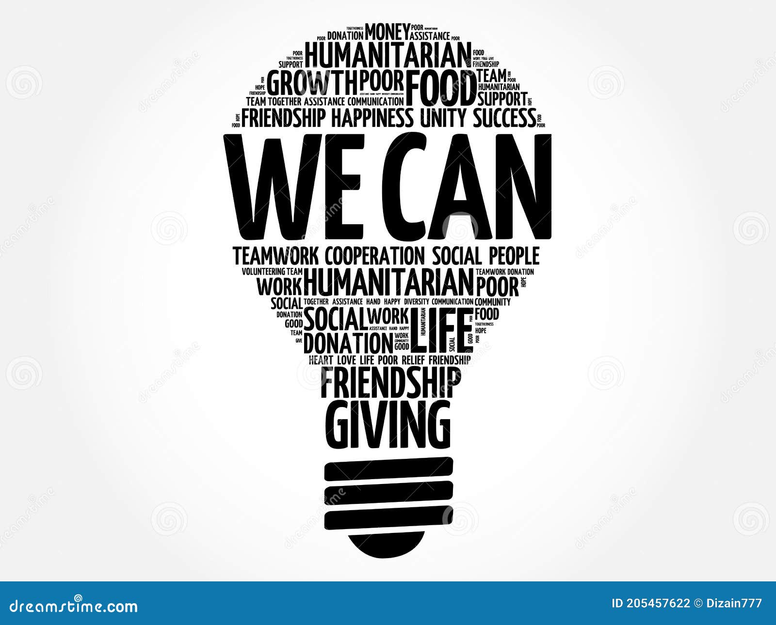 We Can bulb word cloud stock illustration. Illustration of collaborate ...