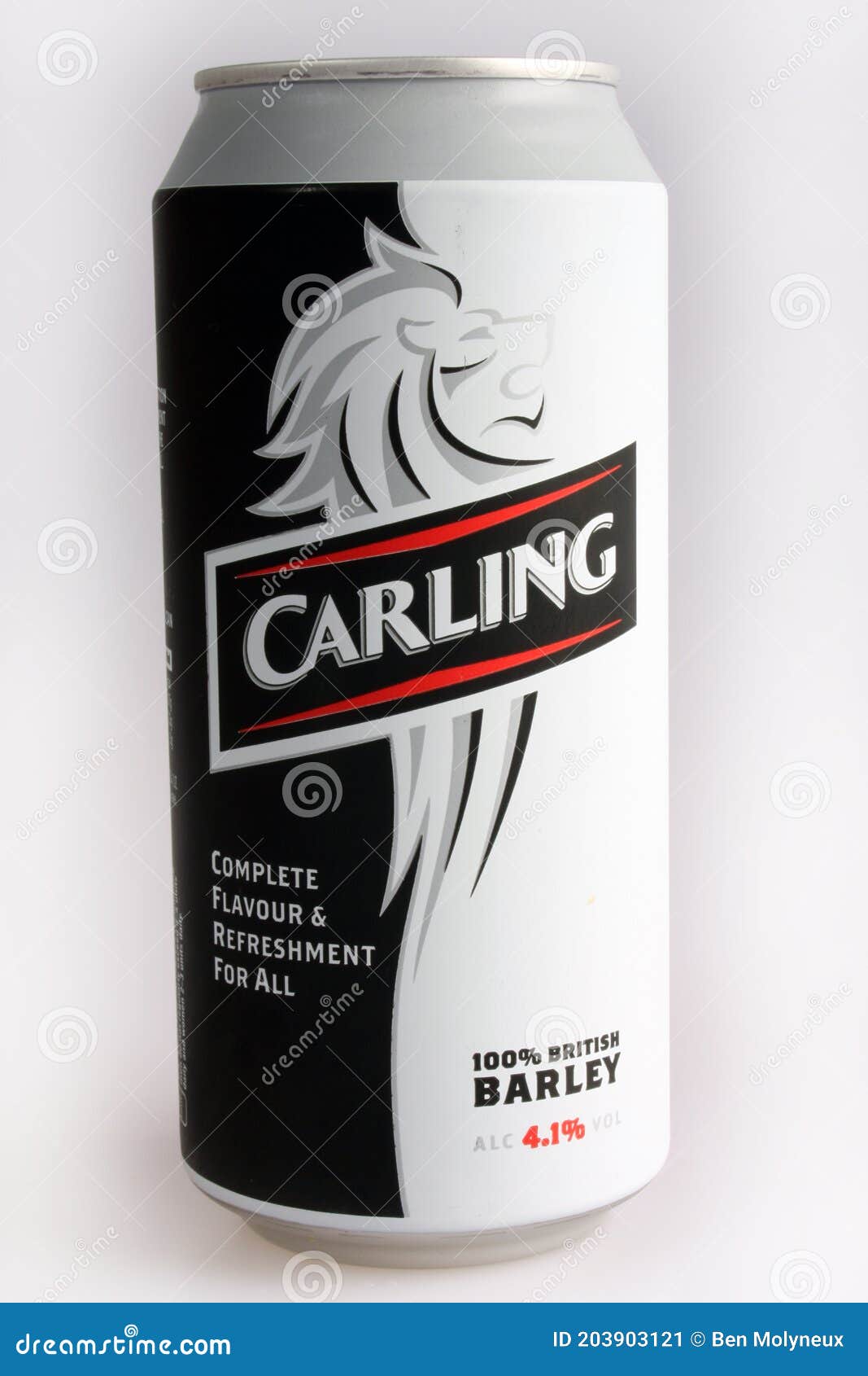 A Can of Carling Lager Shot Against a White Studio Background Editorial ...