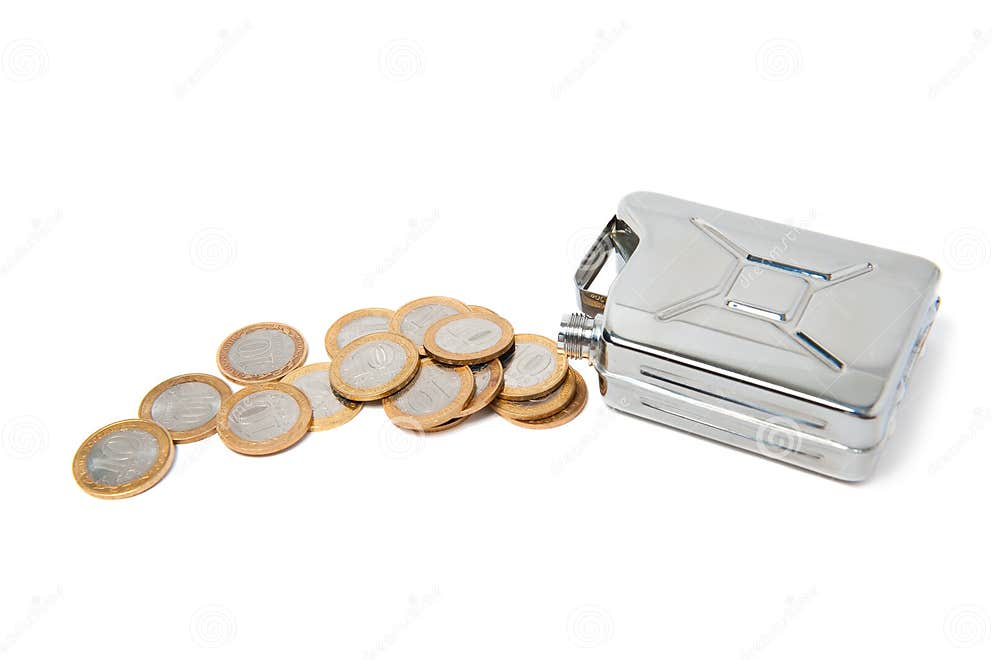 Can and coins stock image. Image of rubble, money, white - 19283597
