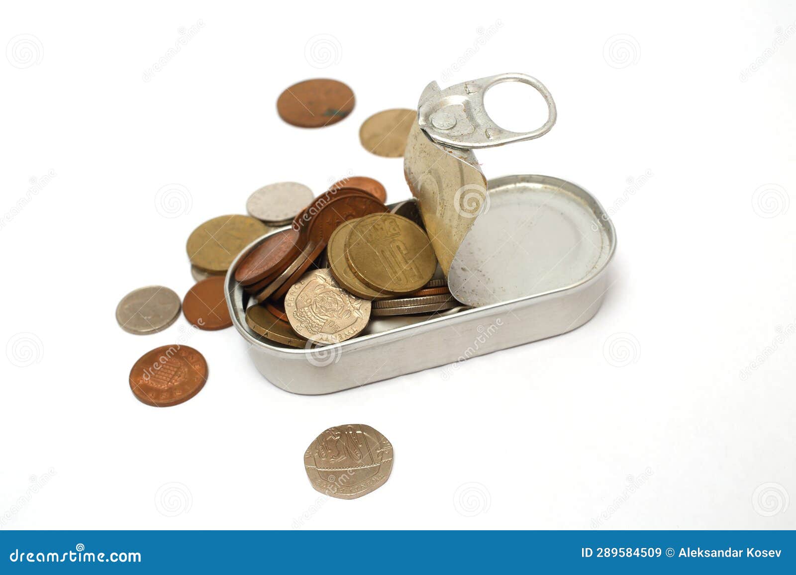 Can of coins stock image. Image of wealthy, business - 289584509