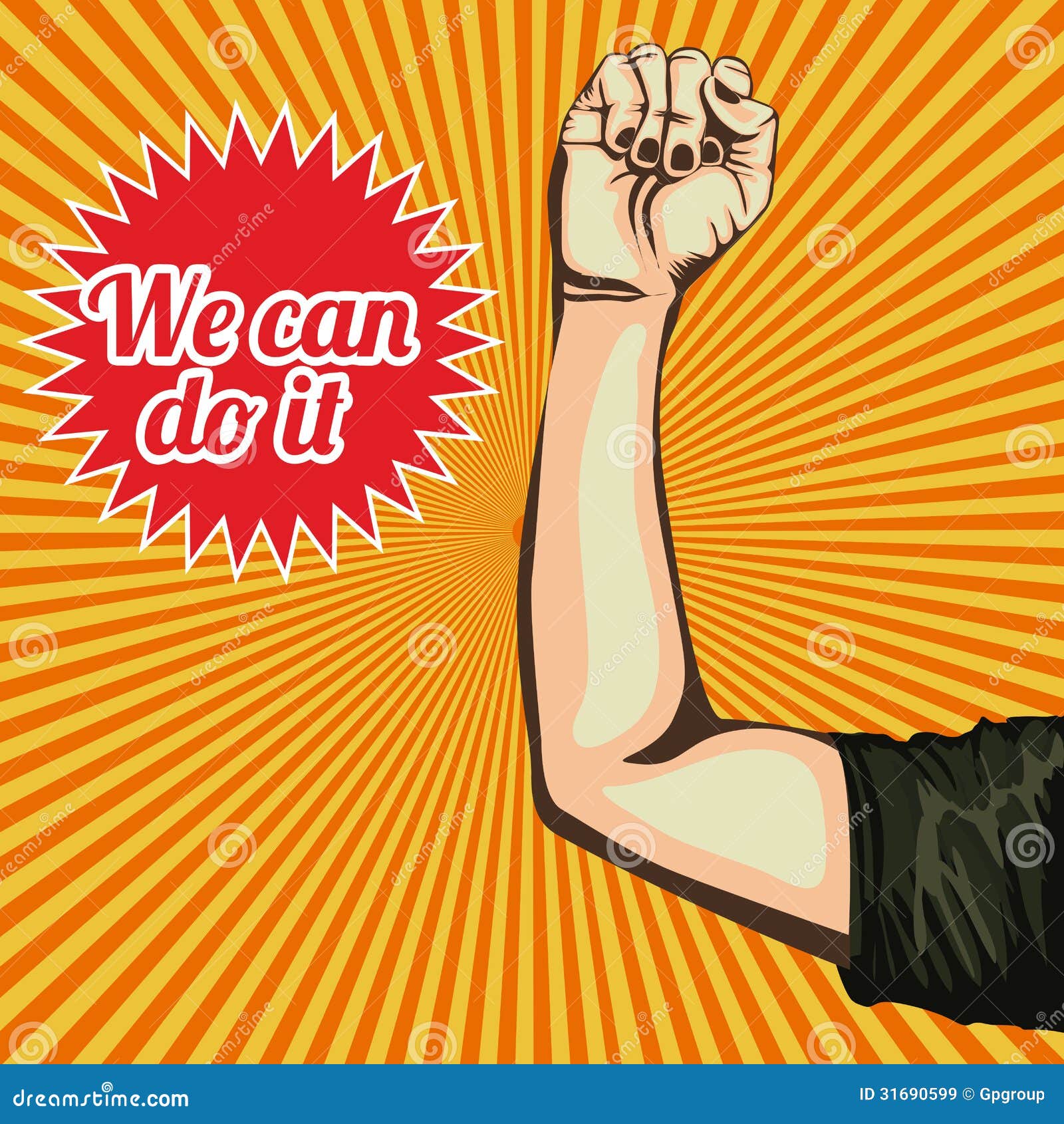 We can do it stock vector. Illustration of arms, gesticulation - 31690599