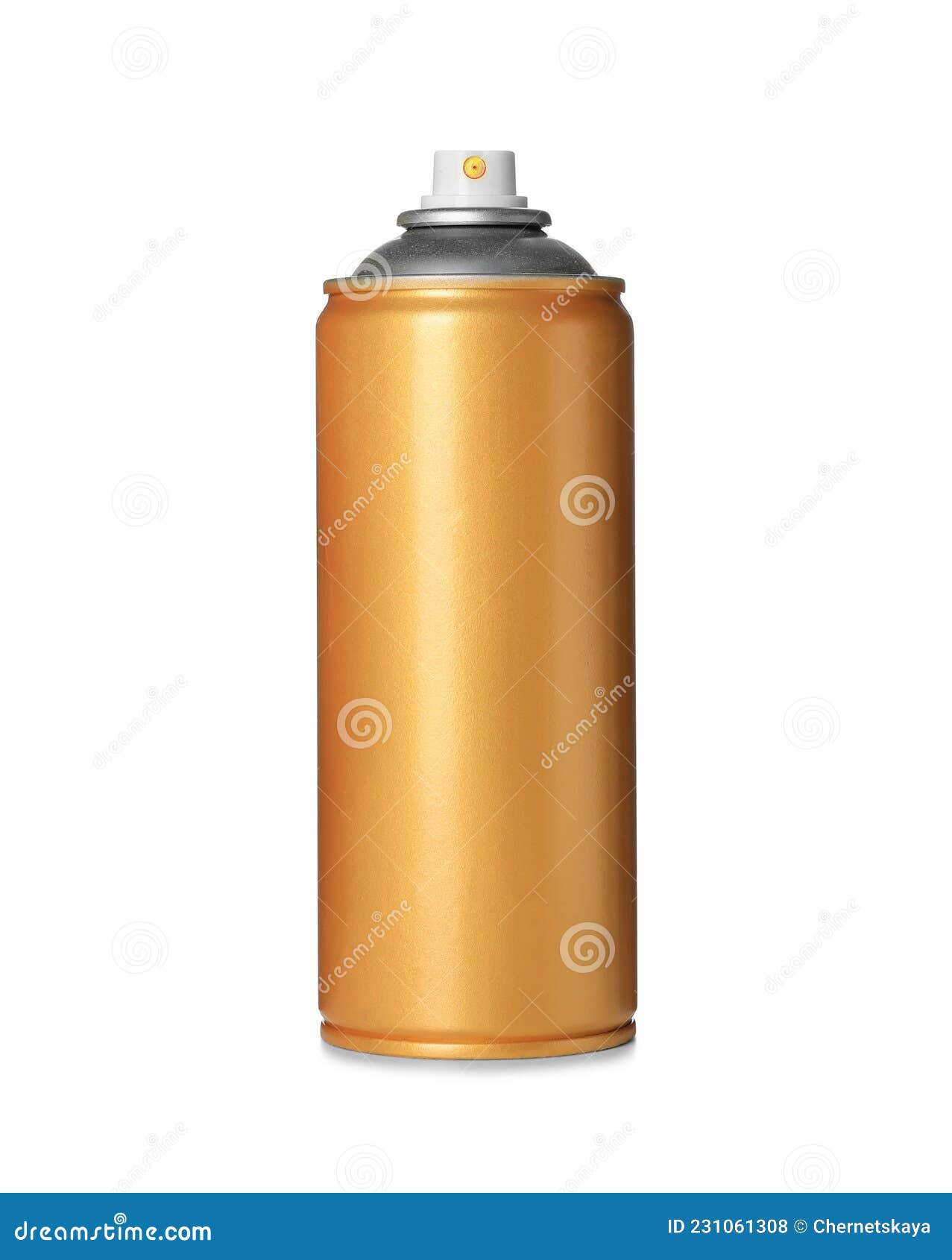 Can of Golden Spray Paint Isolated on White. Graffiti Supply Stock ...