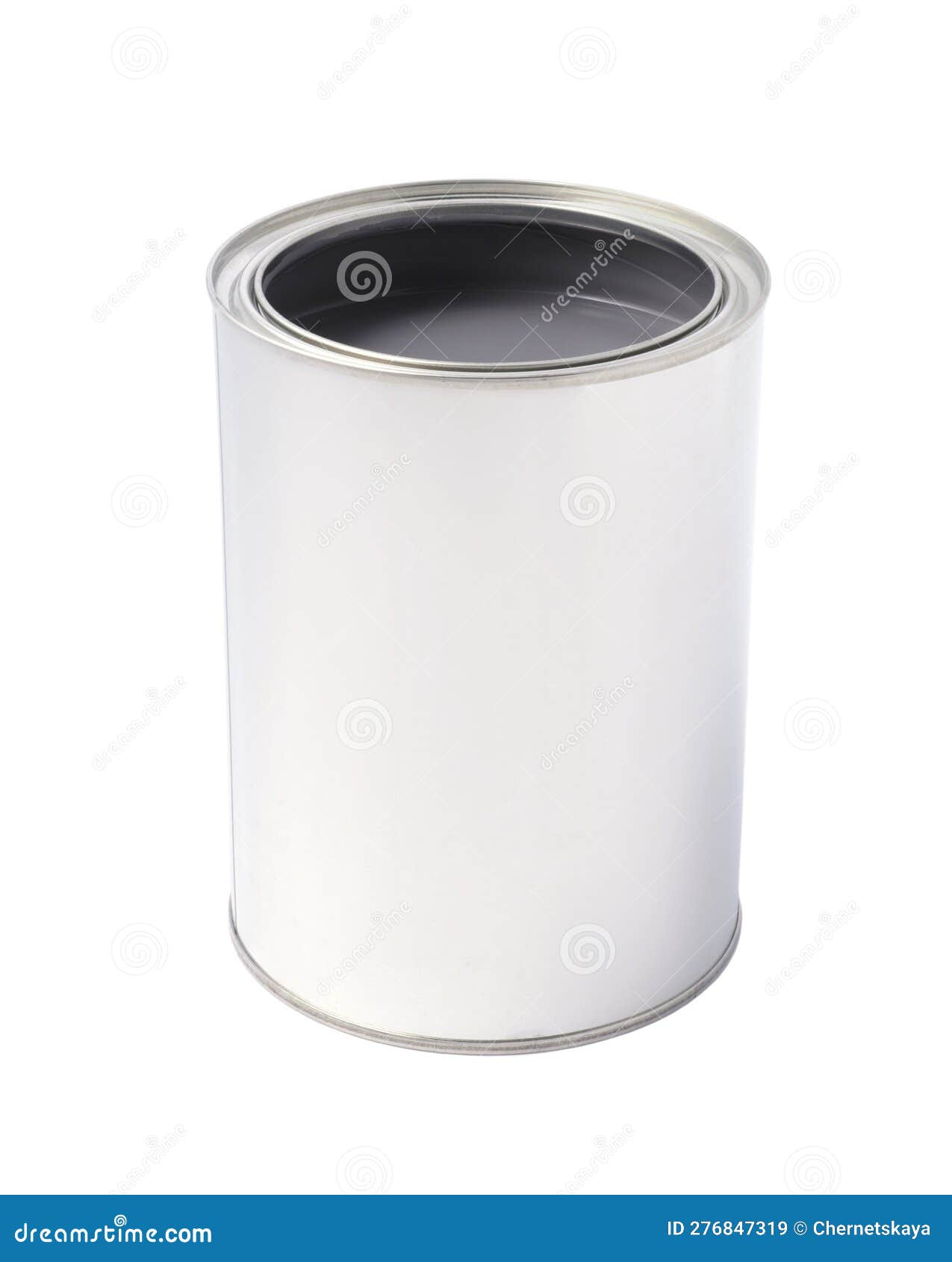 Can with Gray Paint on White Background Stock Image - Image of creative ...