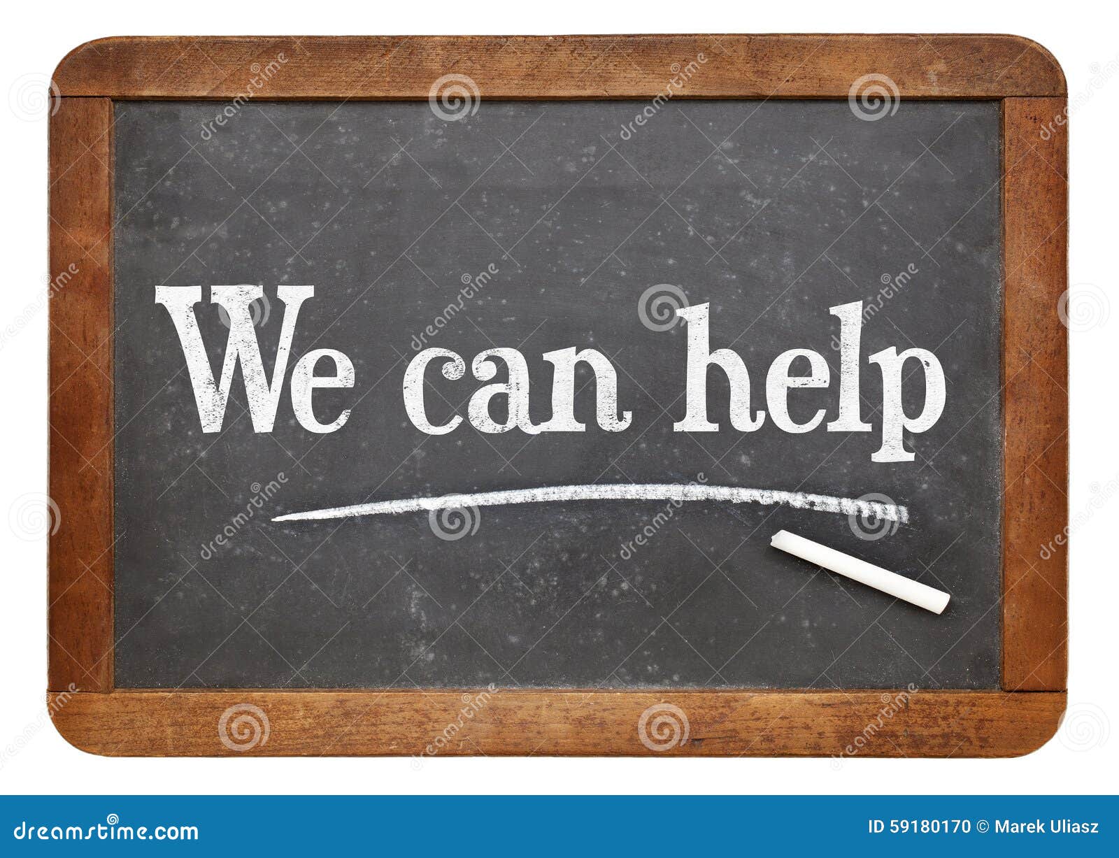 We Can Help Blackboard Sign Stock Photo - Image of service, chalk: 59180170